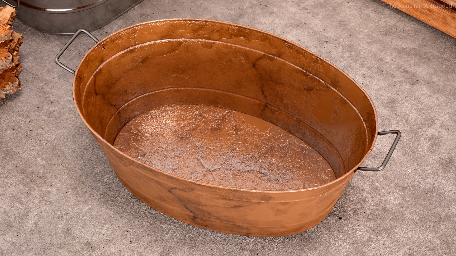 Large Rusty Steel Oval Tub 3D model - TurboSquid 1778859