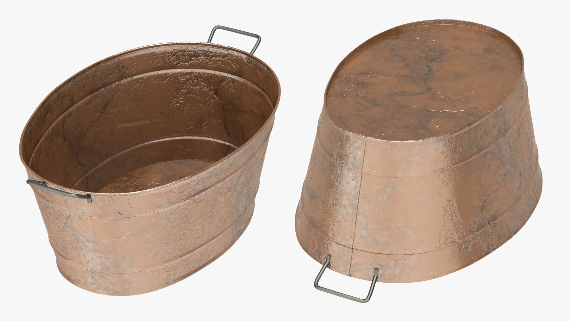 Large Rusty Steel Oval Tub 3D model - TurboSquid 1778859