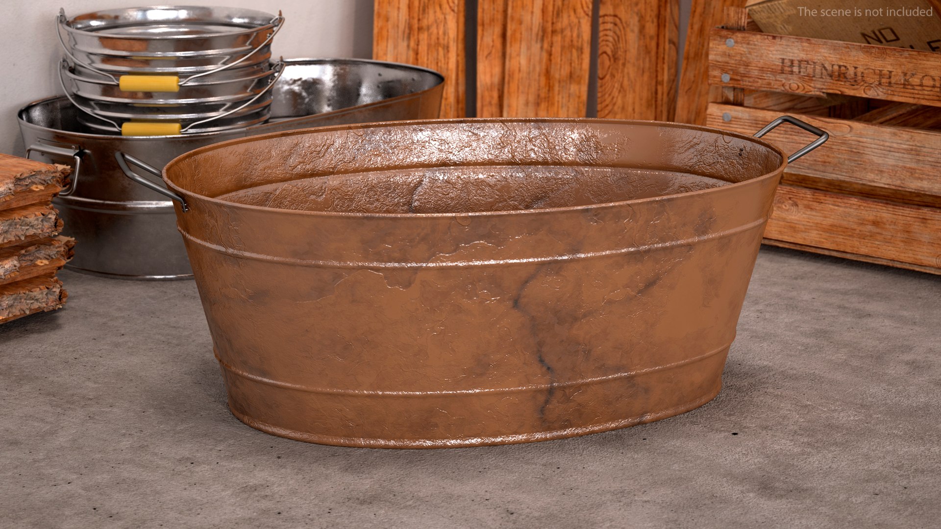 Large Rusty Steel Oval Tub 3D model - TurboSquid 1778859