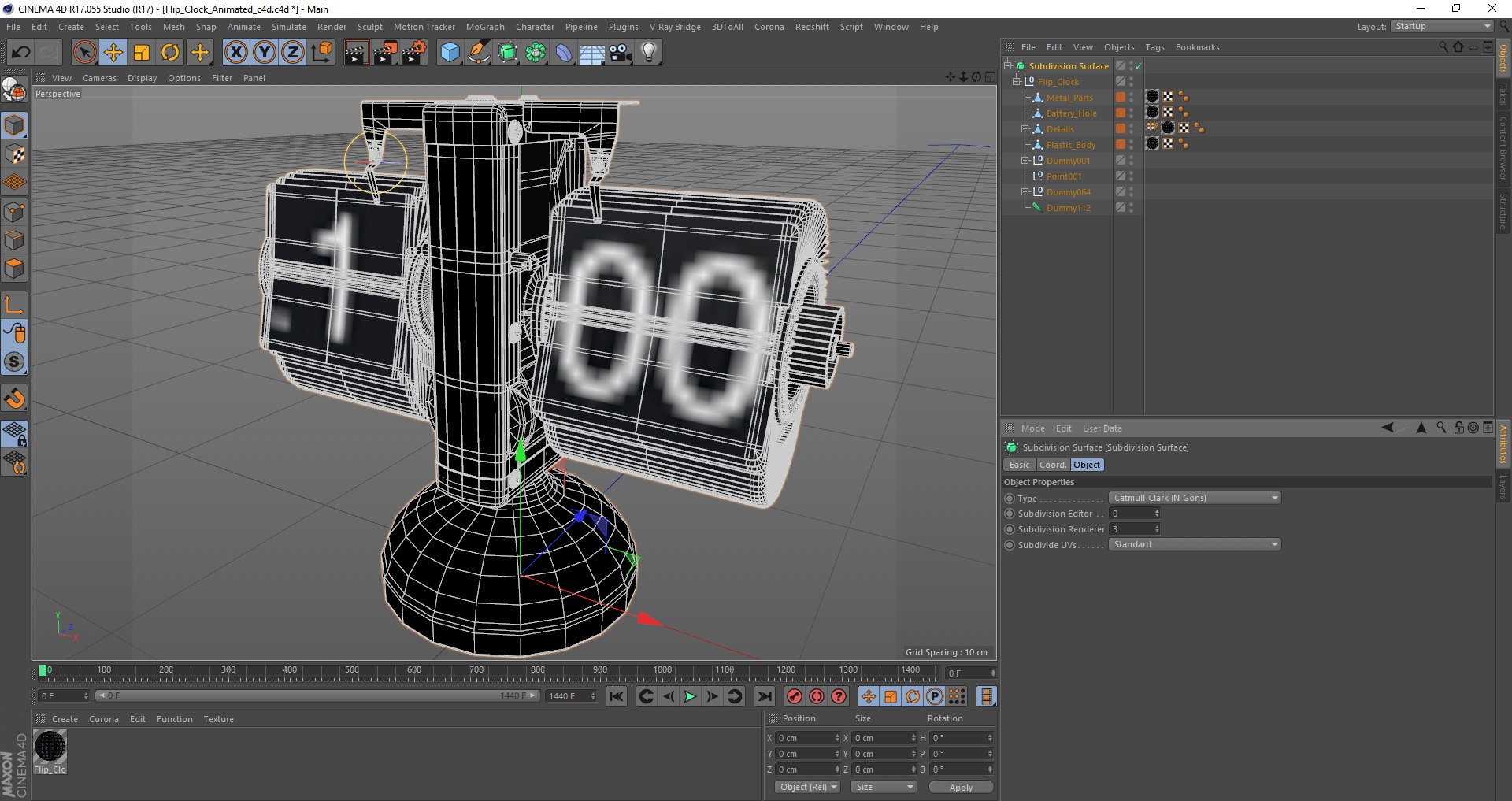 Animated Flip Clock Rigged for Cinema 4D 3D model - TurboSquid 1882738