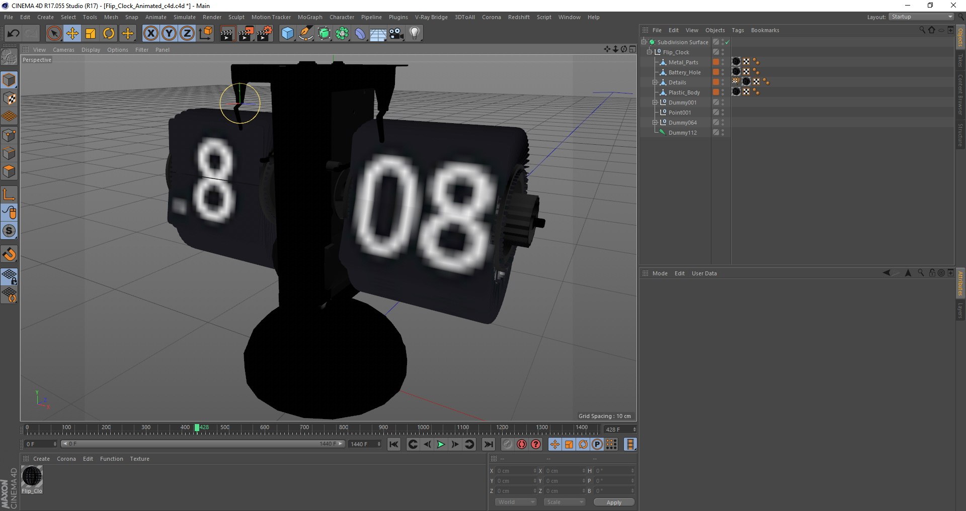 Animated Flip Clock Rigged for Cinema 4D 3D model - TurboSquid 1882738