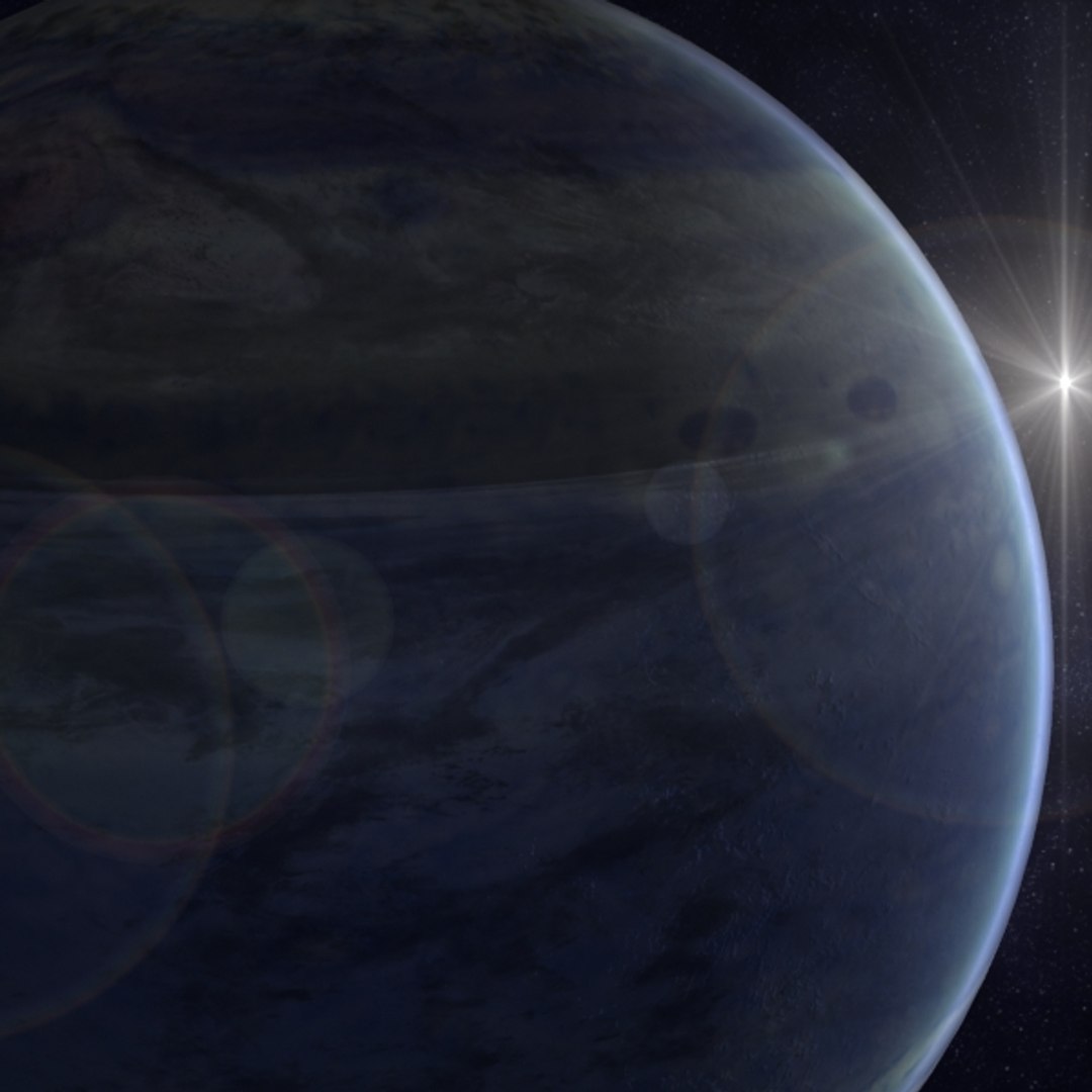 3d Blue Gas Giant Model