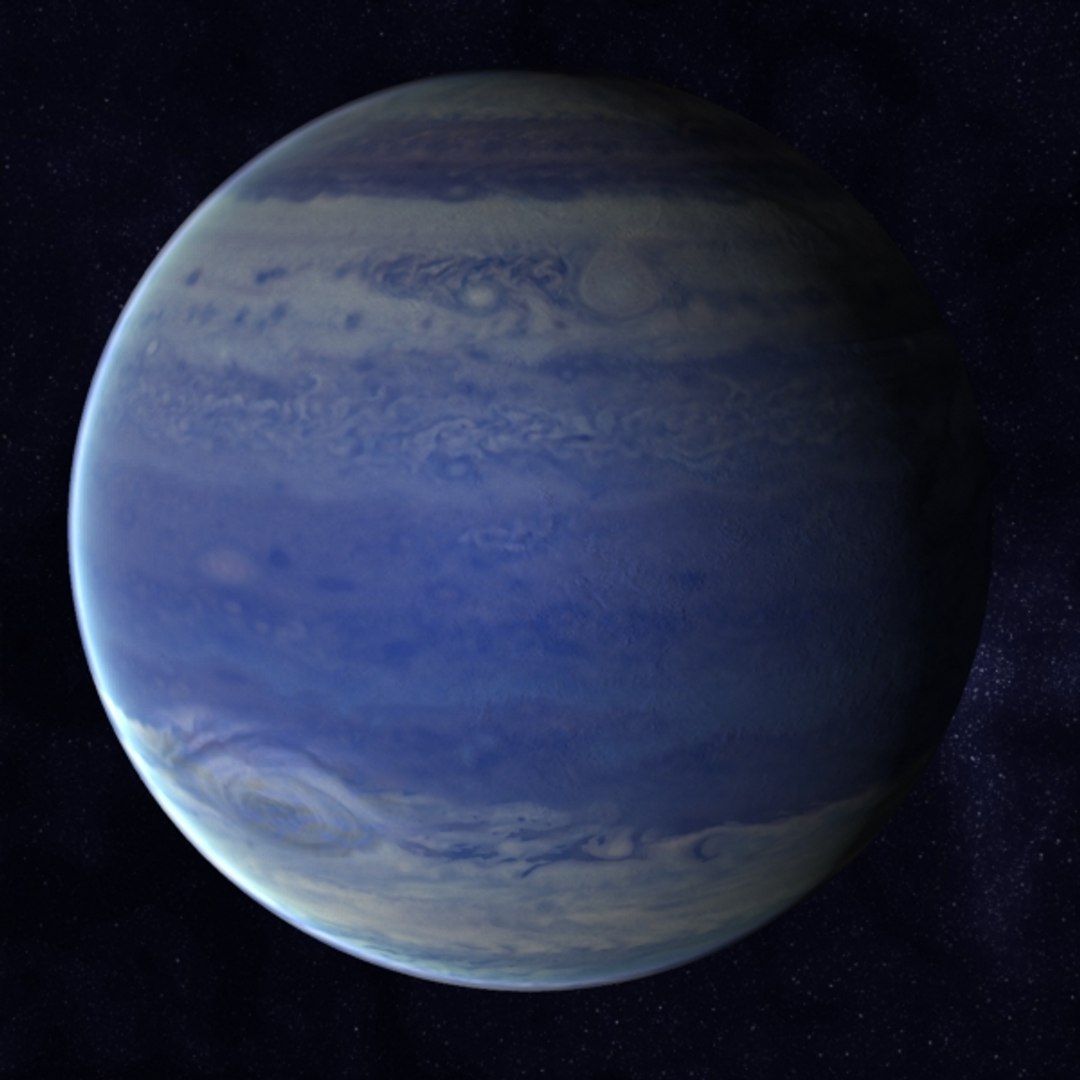 3d Blue Gas Giant Model