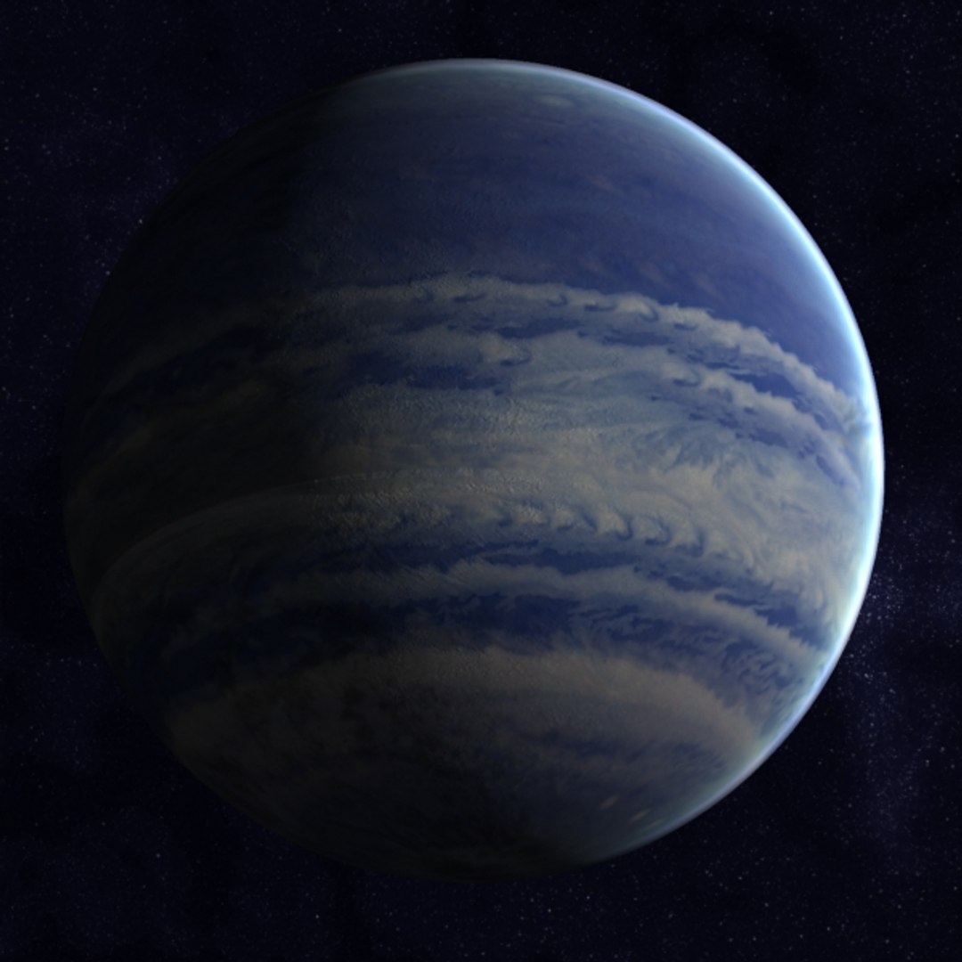 3d Blue Gas Giant Model