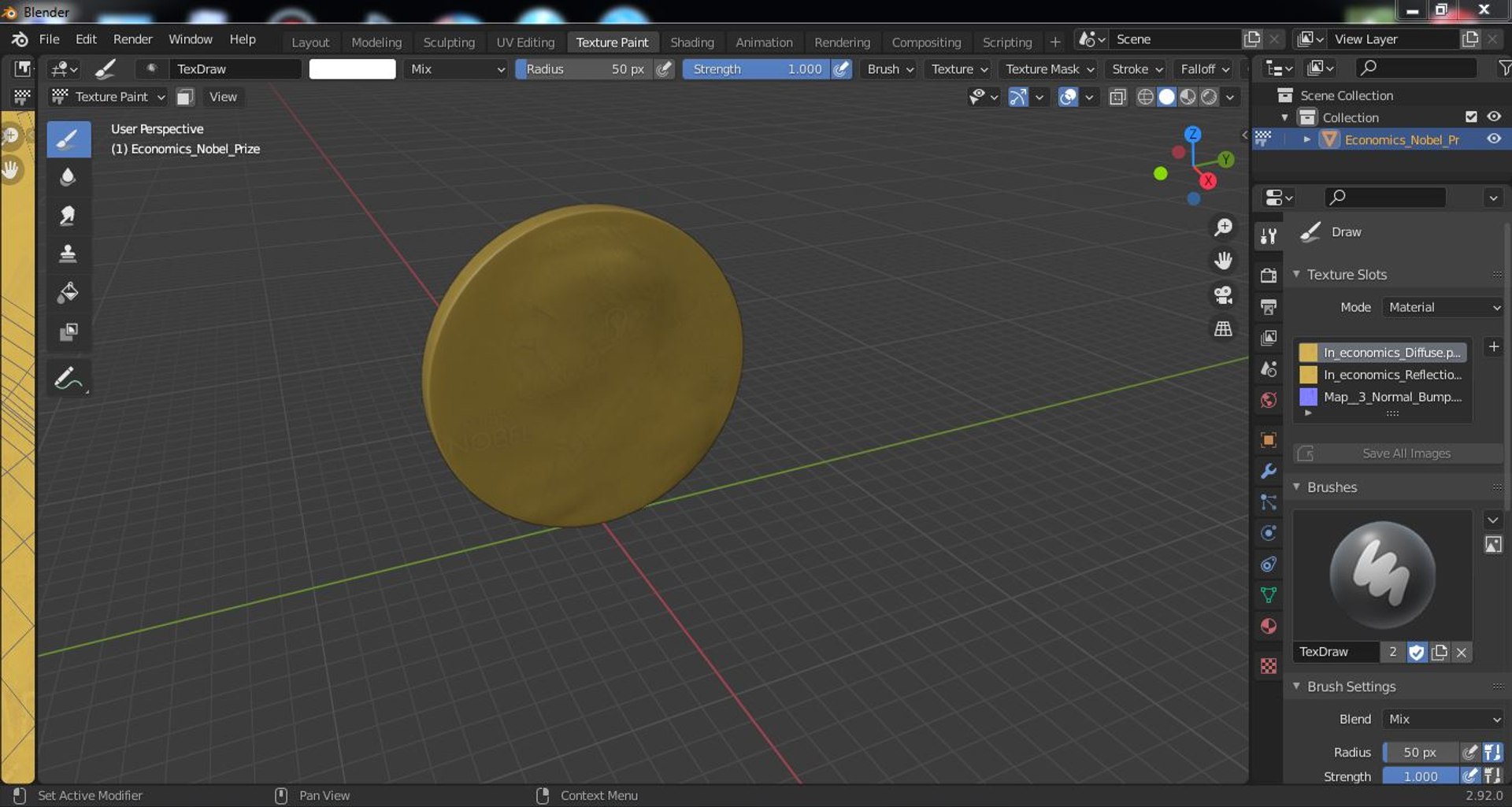 3D Economics Nobel Prize - TurboSquid 1851751