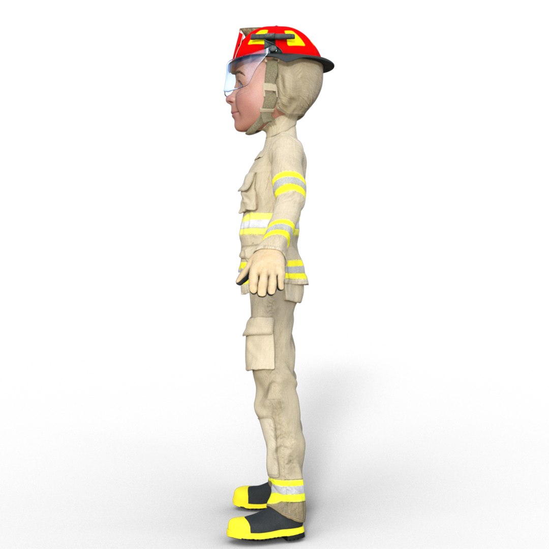 Cartoon Firefighter 3D Model Model - TurboSquid 1915167