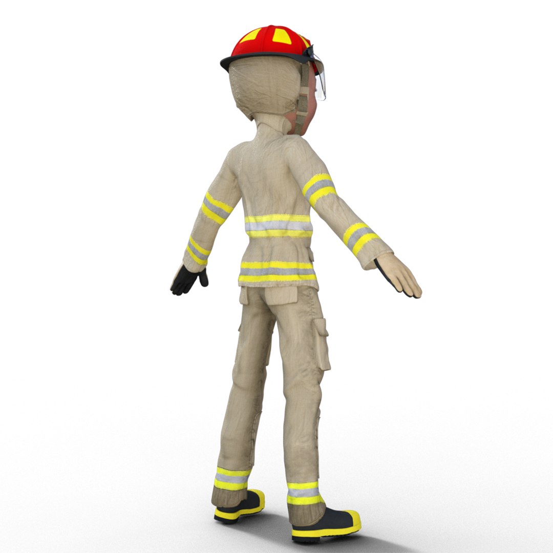 Cartoon Firefighter 3D Model Model - TurboSquid 1915167