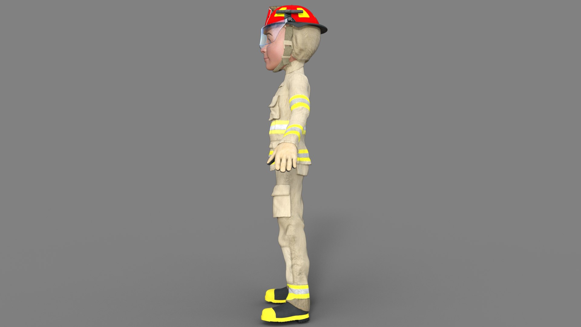 Cartoon Firefighter 3D Model Model - TurboSquid 1915167