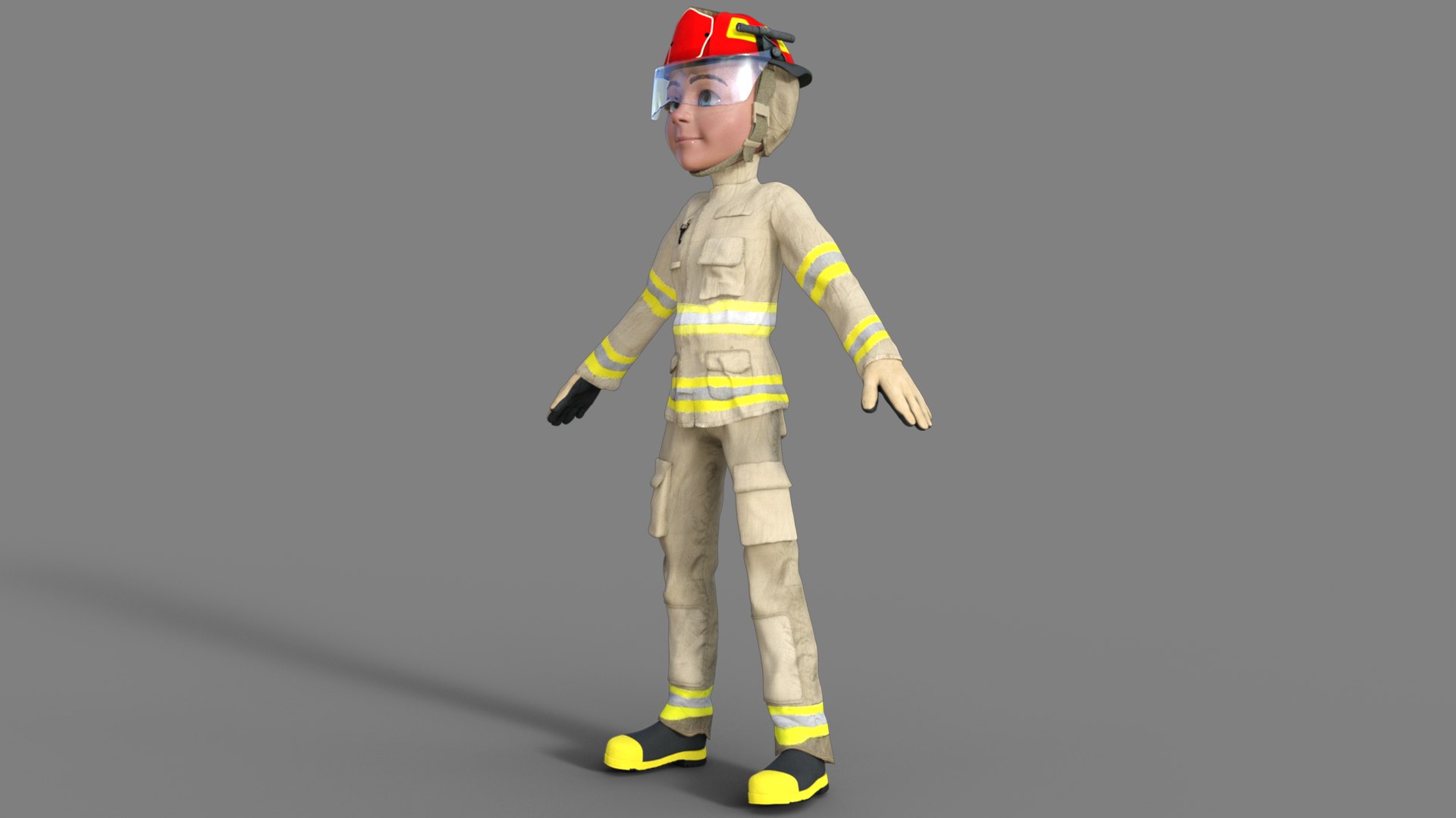 Cartoon Firefighter 3D Model Model - TurboSquid 1915167