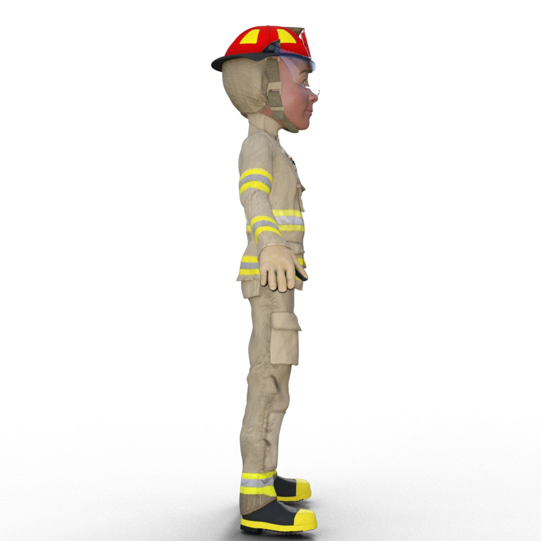 Cartoon Firefighter 3D Model Model - TurboSquid 1915167