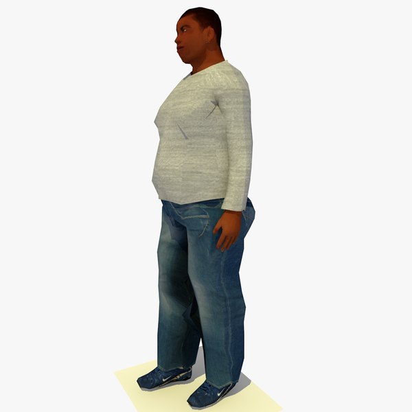 walking fat male 3d 3ds