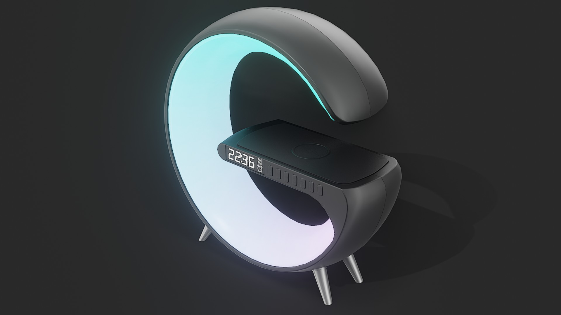 3D Black Futuristic Table Lamp - TurboSquid 2111195