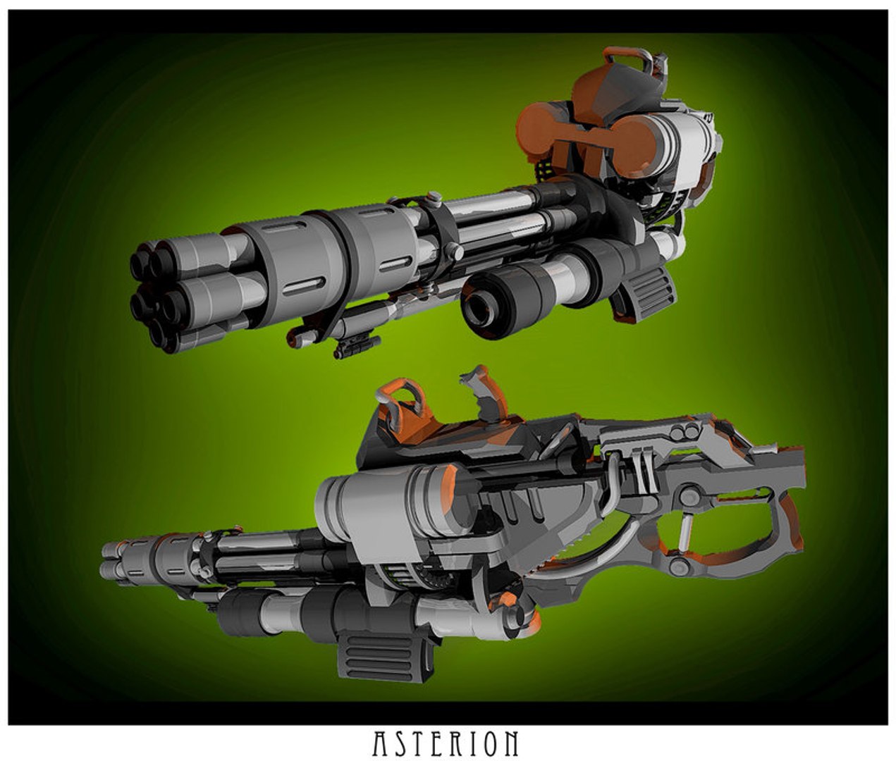 3d Model Of Asterion Minigun Launcher