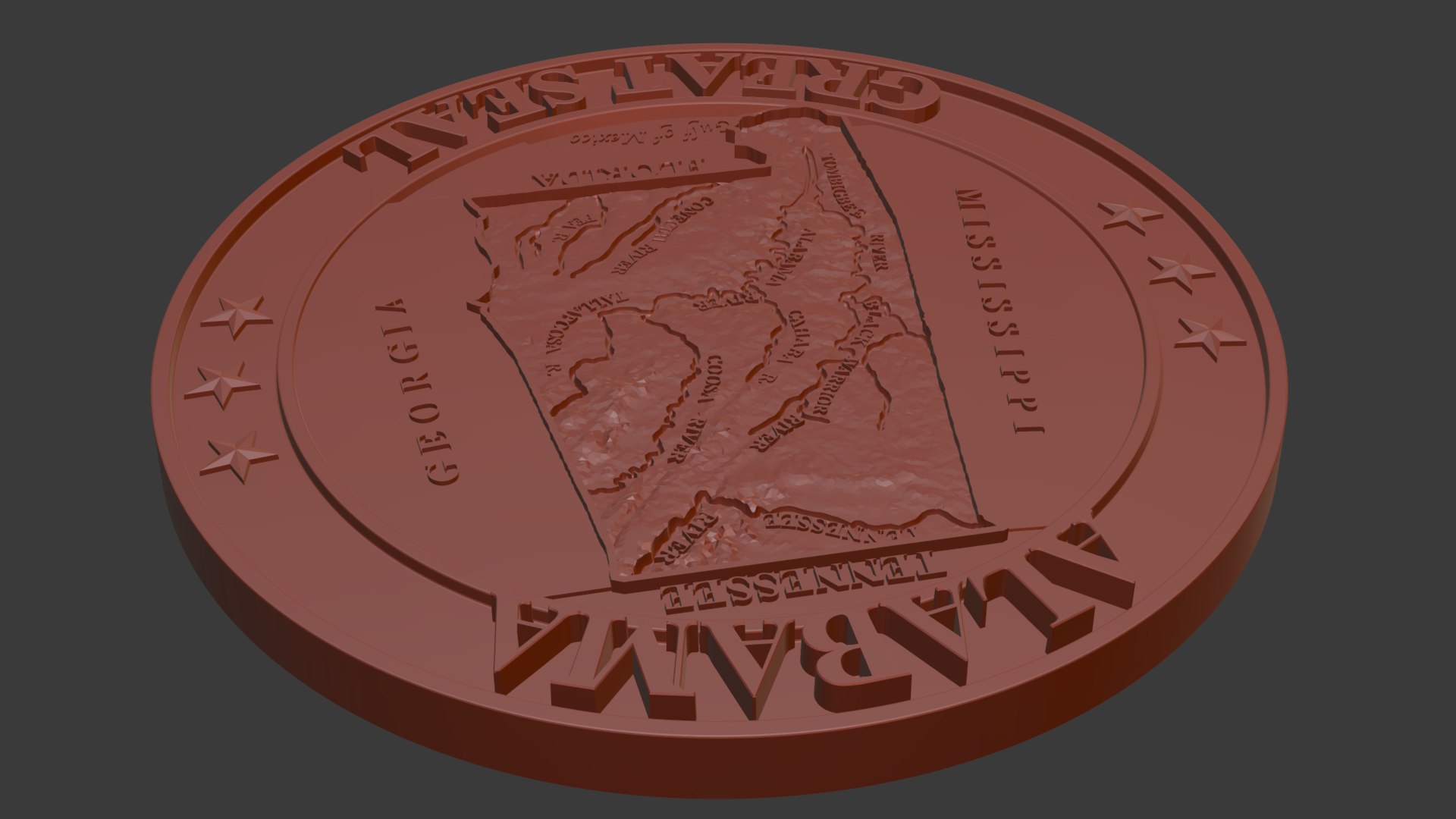 3D Model Alabama State Seal For CNC Or 3D Printing 3D Print Model ...