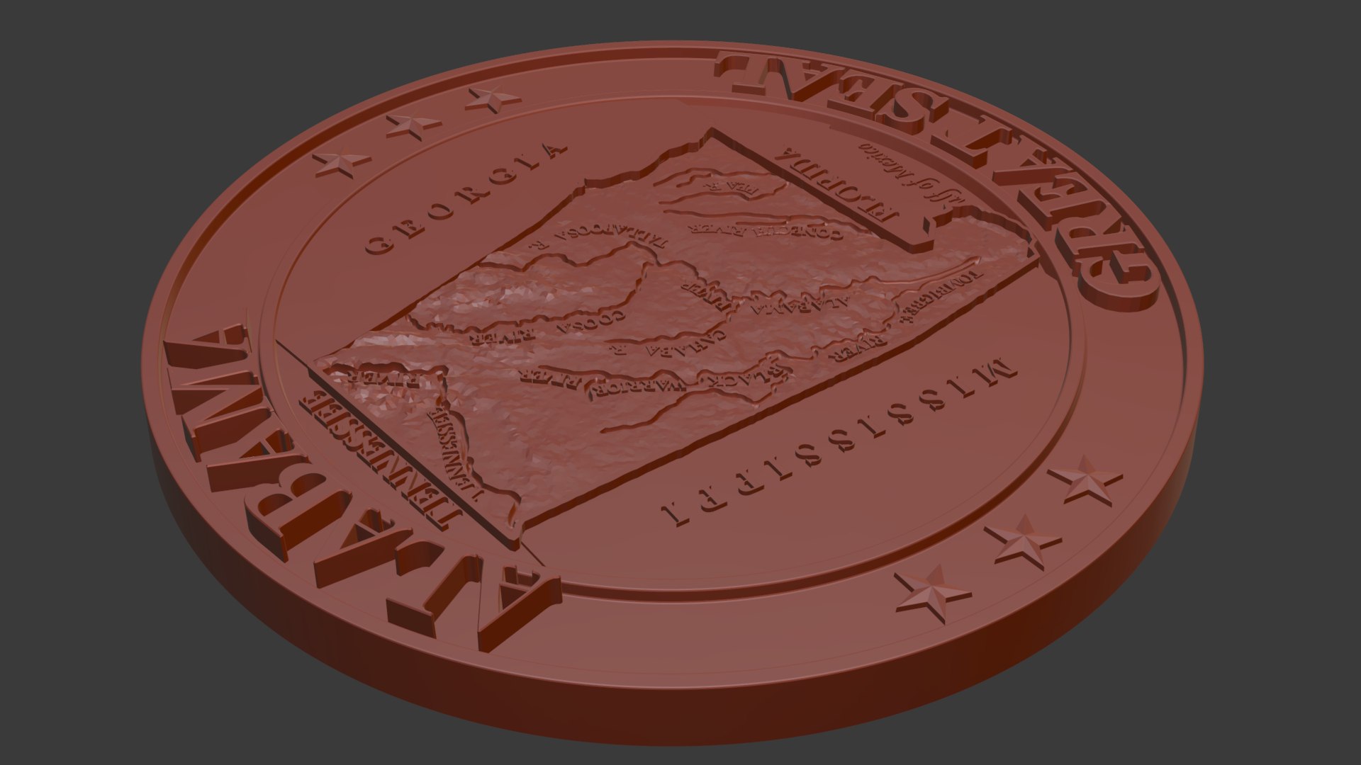 3D Model Alabama State Seal For CNC Or 3D Printing 3D Print Model ...
