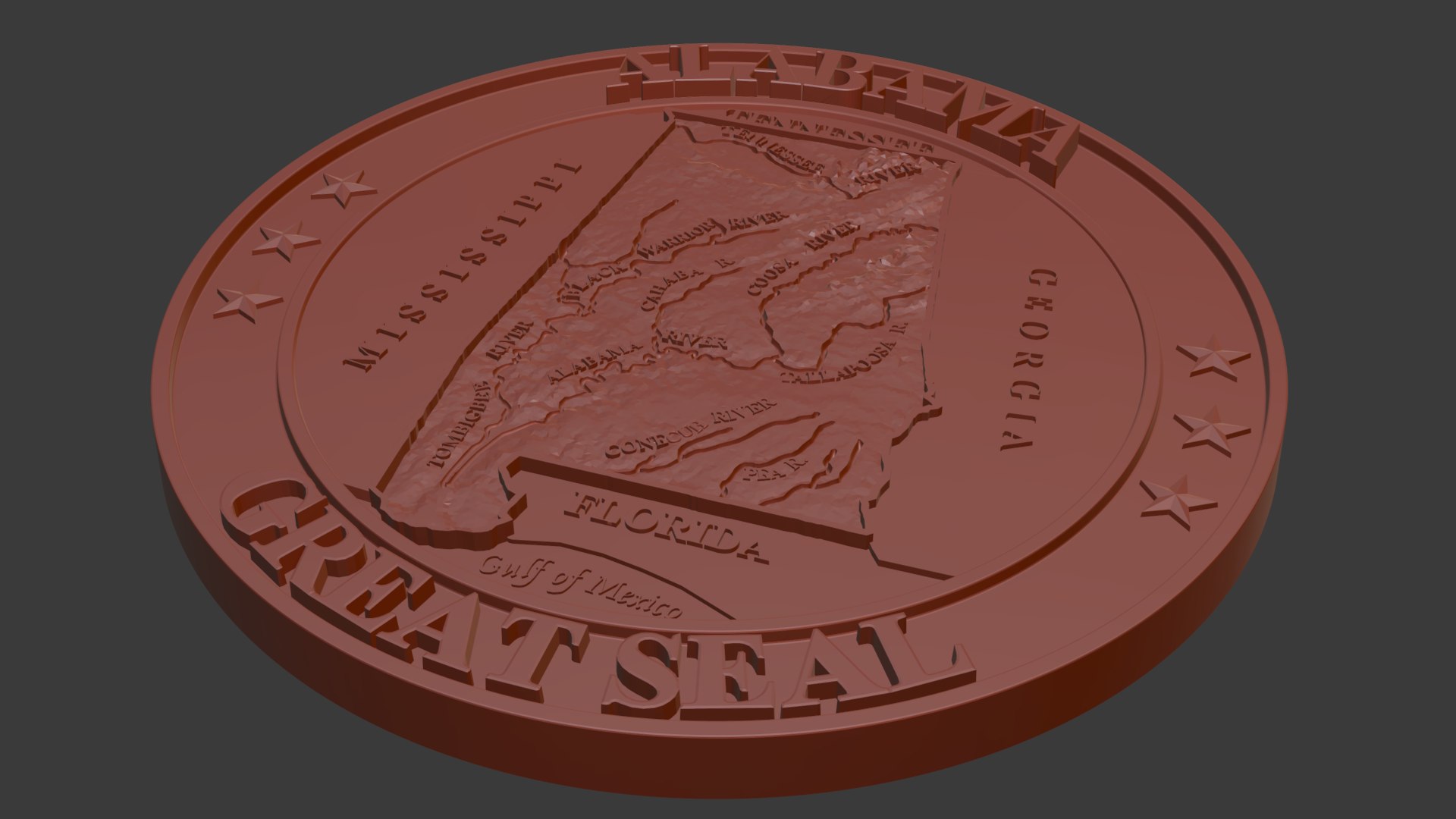 3D Model Alabama State Seal For CNC Or 3D Printing 3D Print Model ...