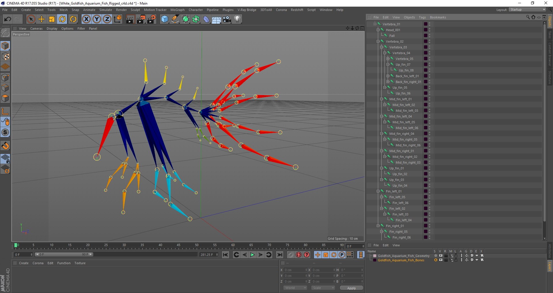 3D White Goldfish Aquarium Fish Rigged For Cinema 4D Model - TurboSquid ...