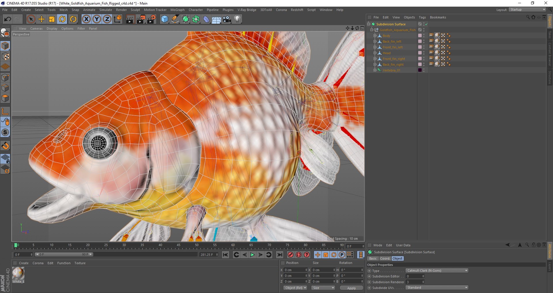 3D White Goldfish Aquarium Fish Rigged For Cinema 4D Model - TurboSquid ...