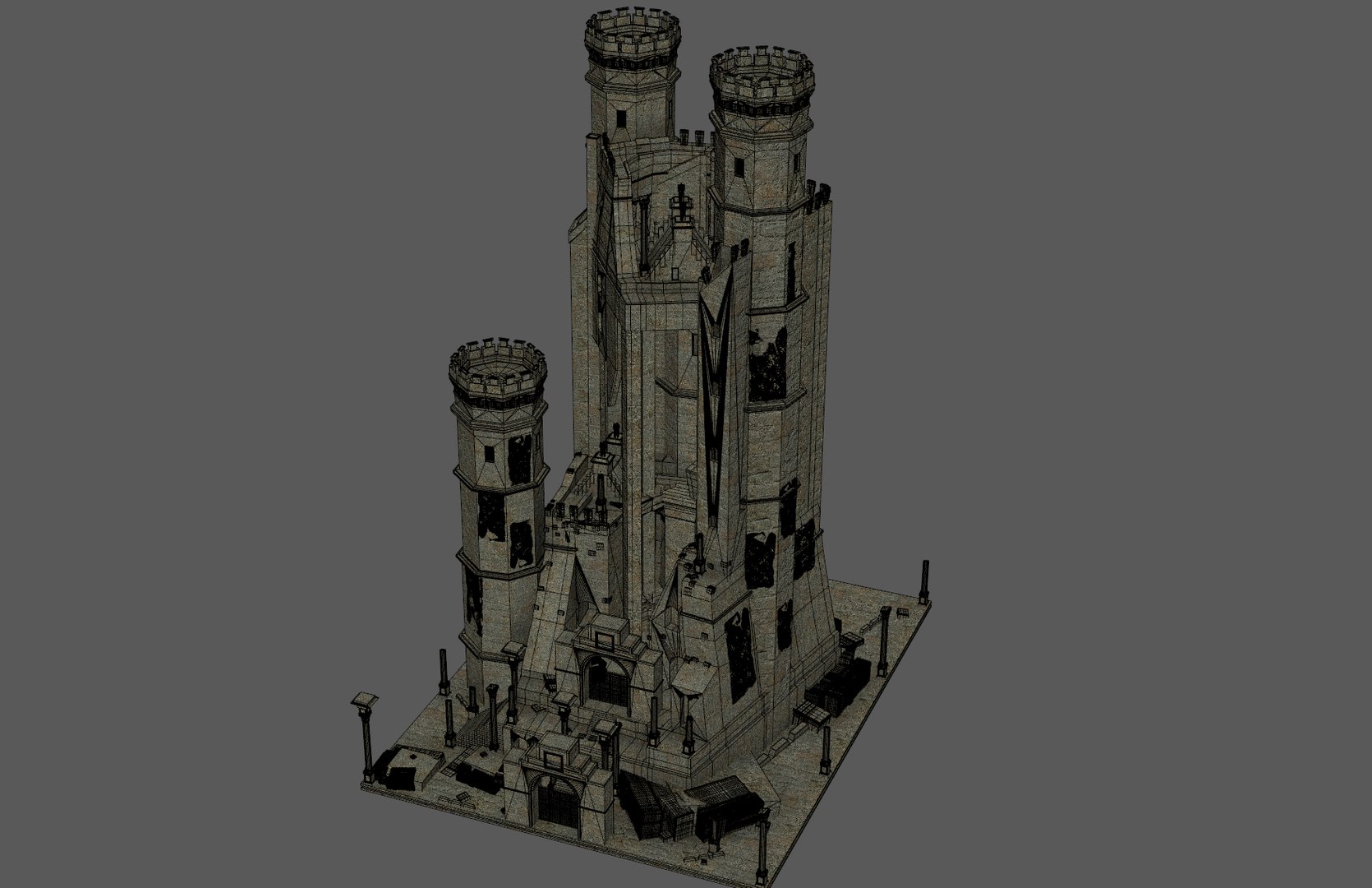 Fantasy Castle Ruins 3D Model - TurboSquid 1869552
