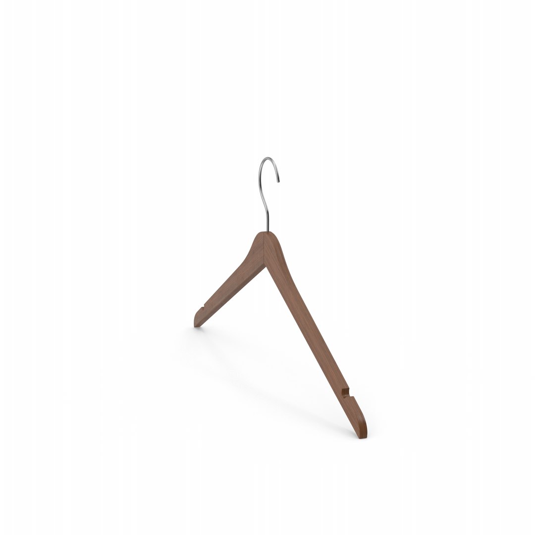 Clothes Hanger Dark Wood 3D - TurboSquid 2139110