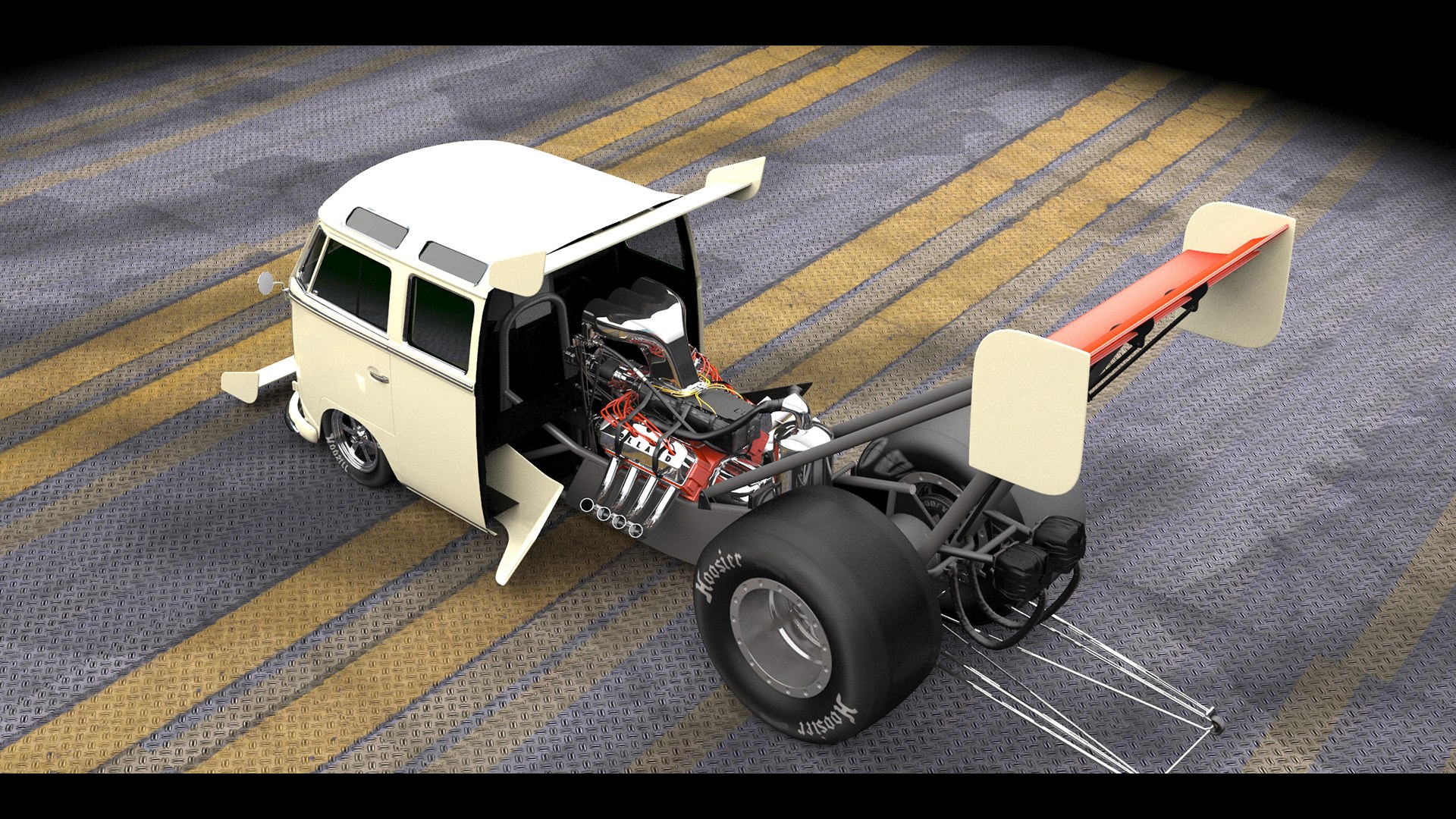 Dragster VW Pickup 3D Model - TurboSquid 1973506