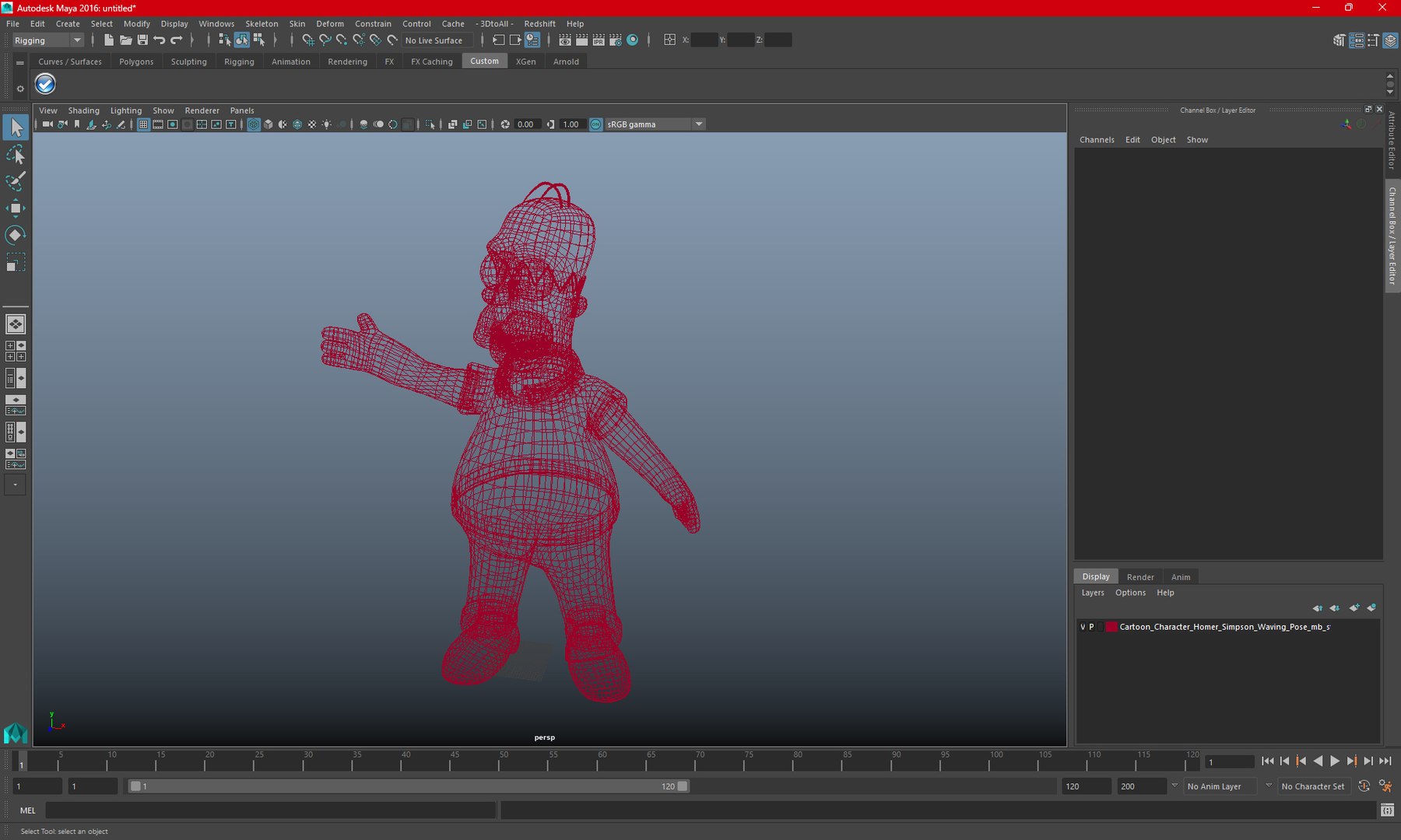 3D Cartoon Character Homer Simpson Waving Pose model - TurboSquid 2163458