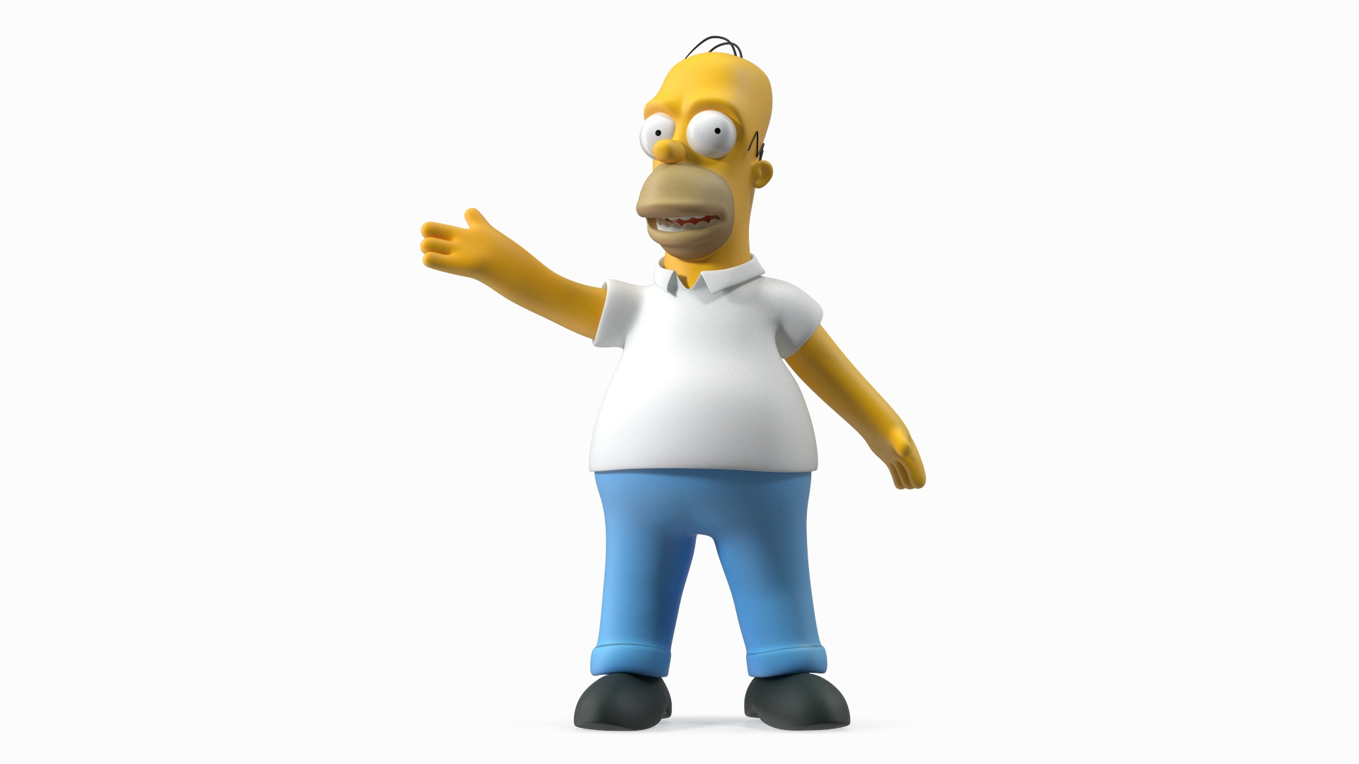3D Cartoon Character Homer Simpson Waving Pose model - TurboSquid 2163458