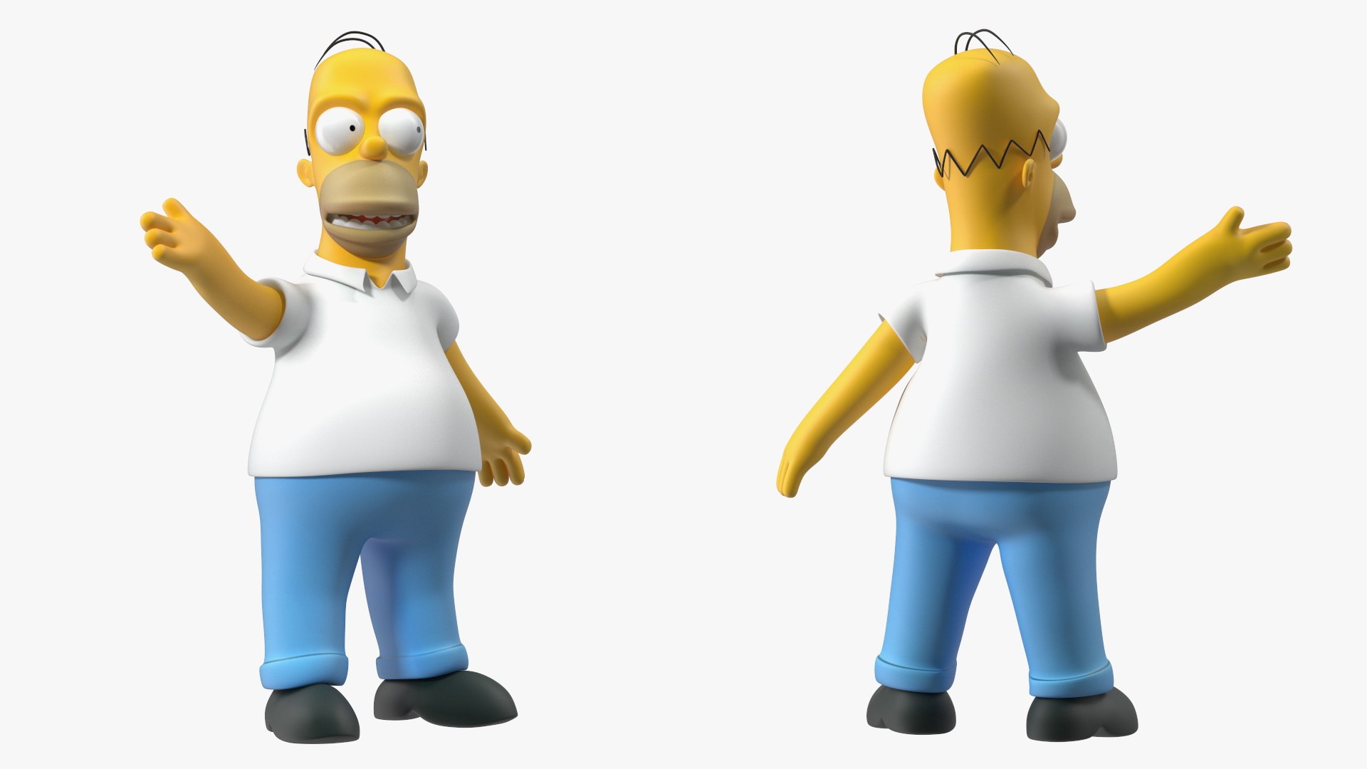 3D Cartoon Character Homer Simpson Waving Pose model - TurboSquid 2163458