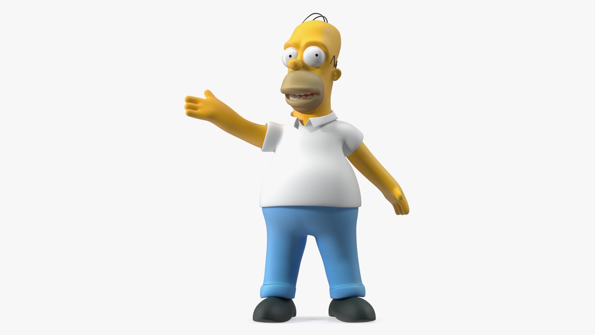3D Cartoon Character Homer Simpson Waving Pose model - TurboSquid 2163458