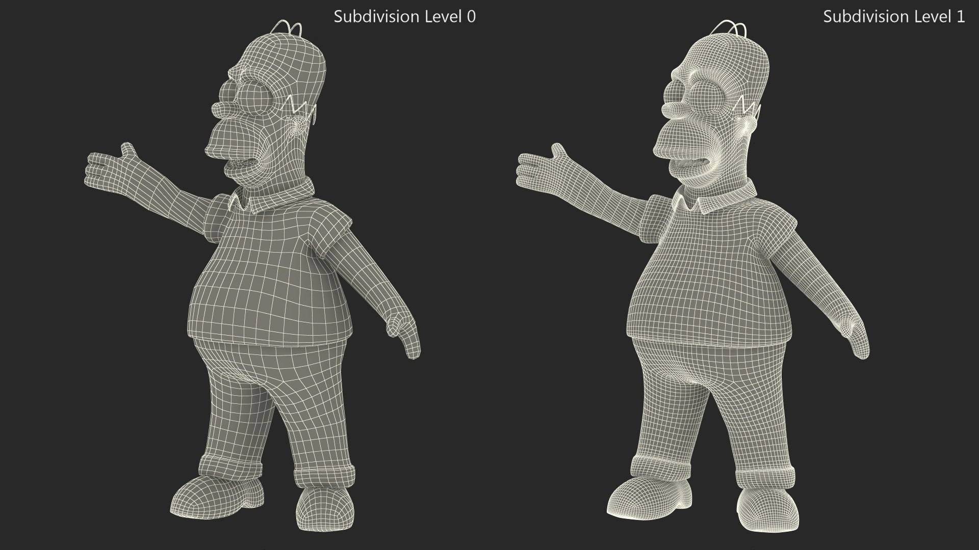 3D Cartoon Character Homer Simpson Waving Pose model - TurboSquid 2163458