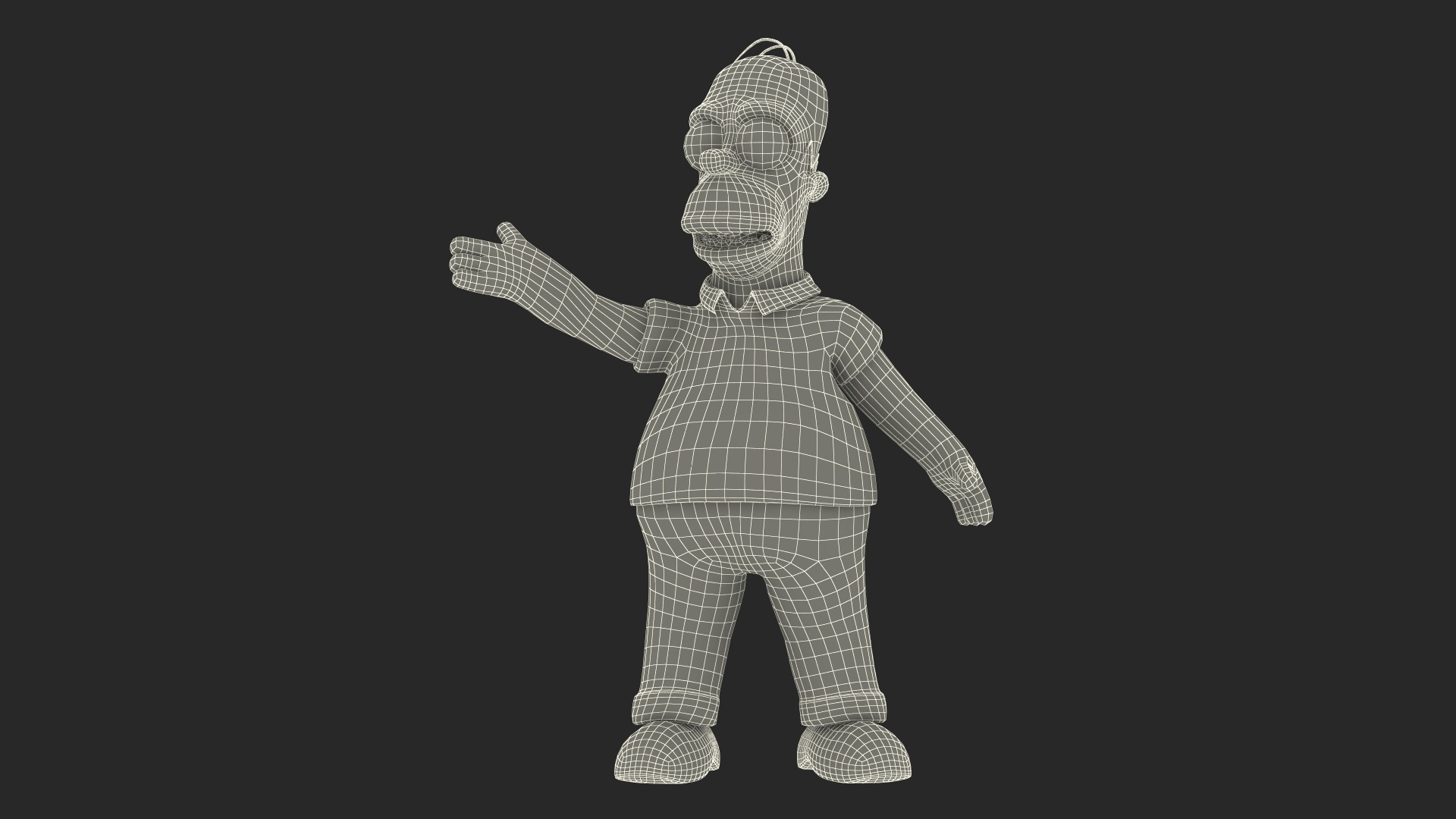 3D Cartoon Character Homer Simpson Waving Pose model - TurboSquid 2163458