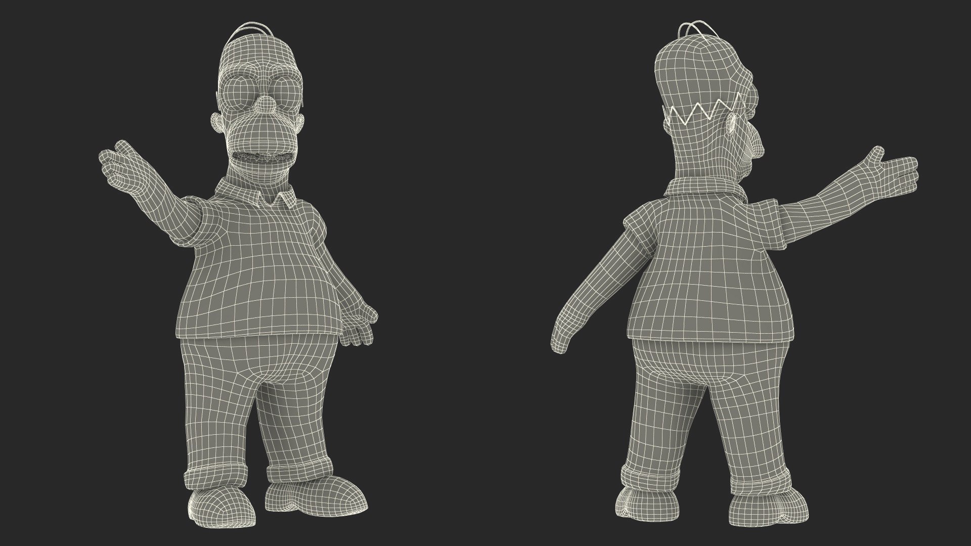 3D Cartoon Character Homer Simpson Waving Pose model - TurboSquid 2163458
