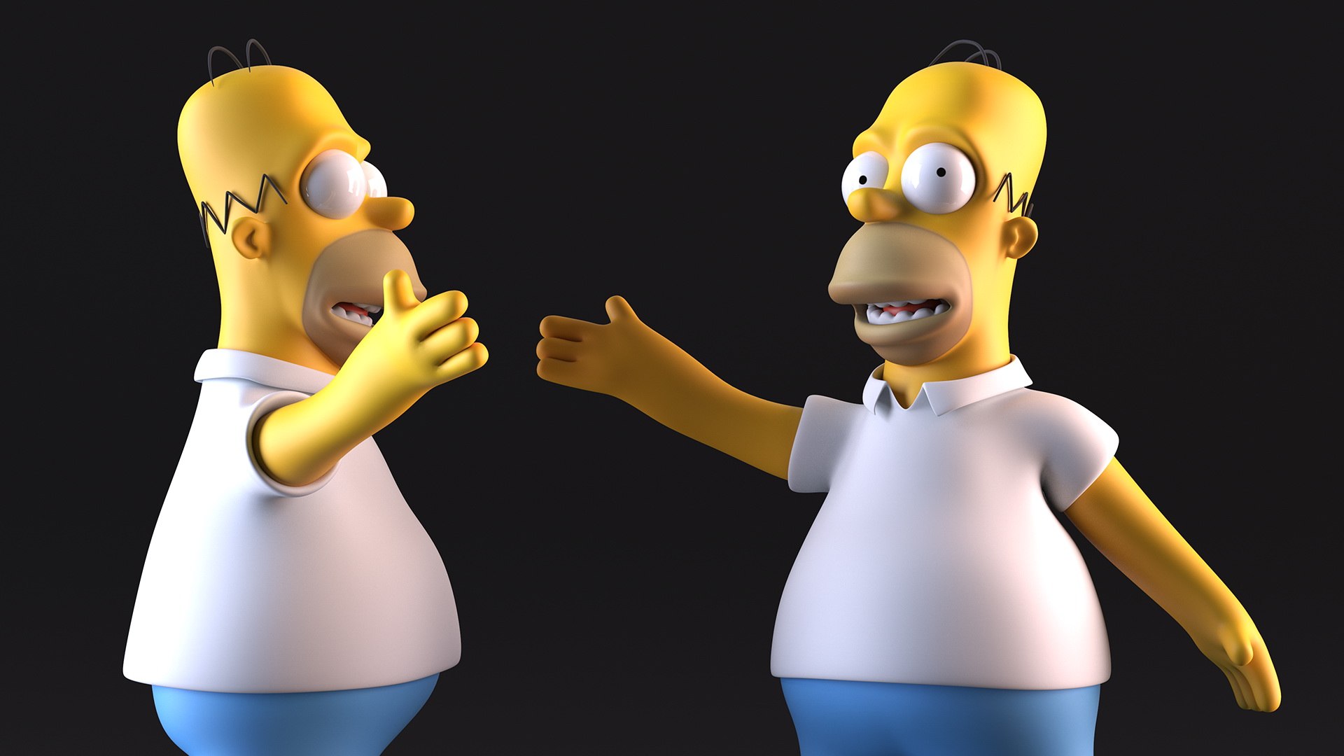 3D Cartoon Character Homer Simpson Waving Pose model - TurboSquid 2163458