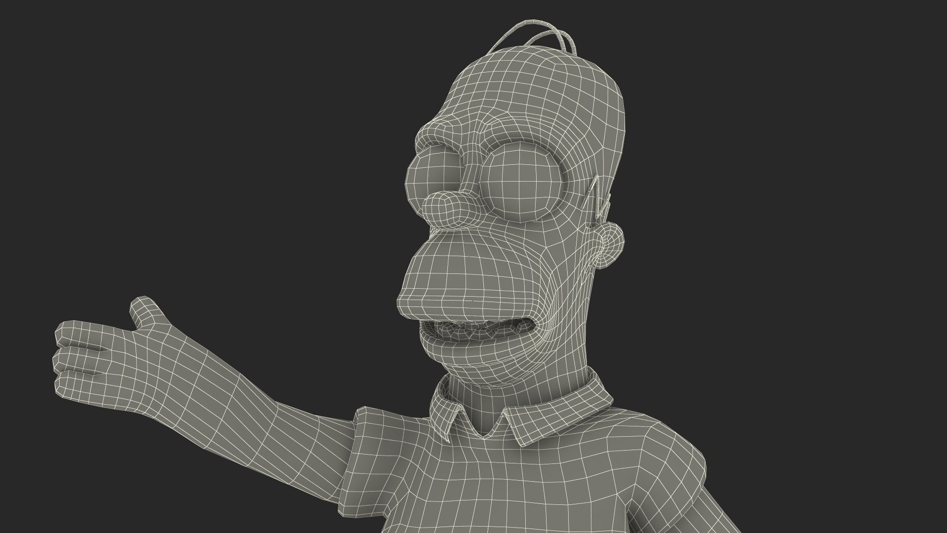 3D Cartoon Character Homer Simpson Waving Pose model - TurboSquid 2163458