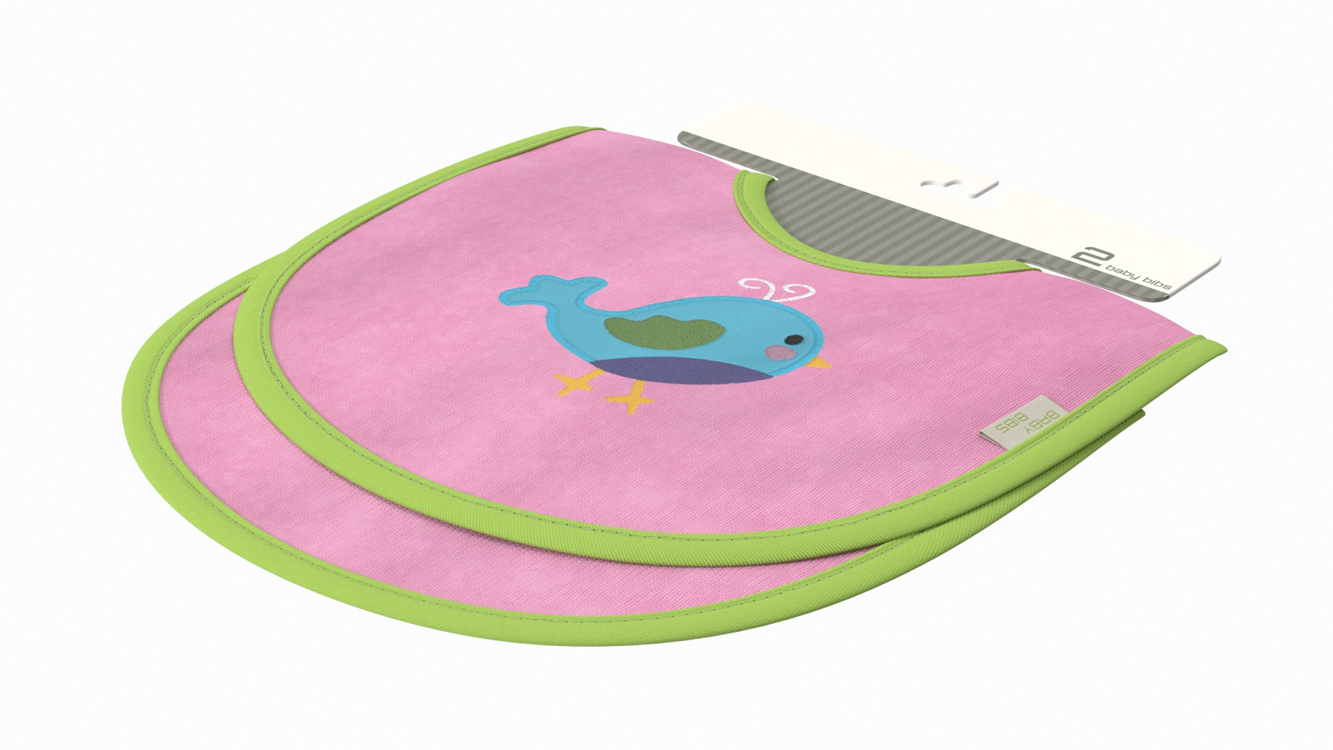 Eco Hanger With Two Pink Bibs For Newborn 3D Model - TurboSquid 2113679