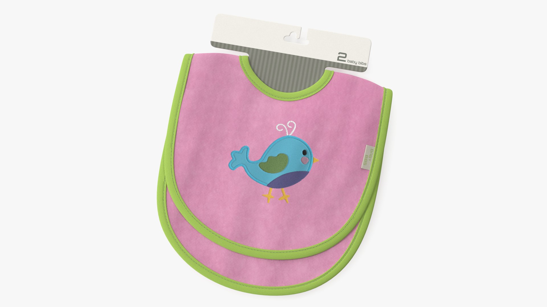Eco Hanger With Two Pink Bibs For Newborn 3D Model - TurboSquid 2113679