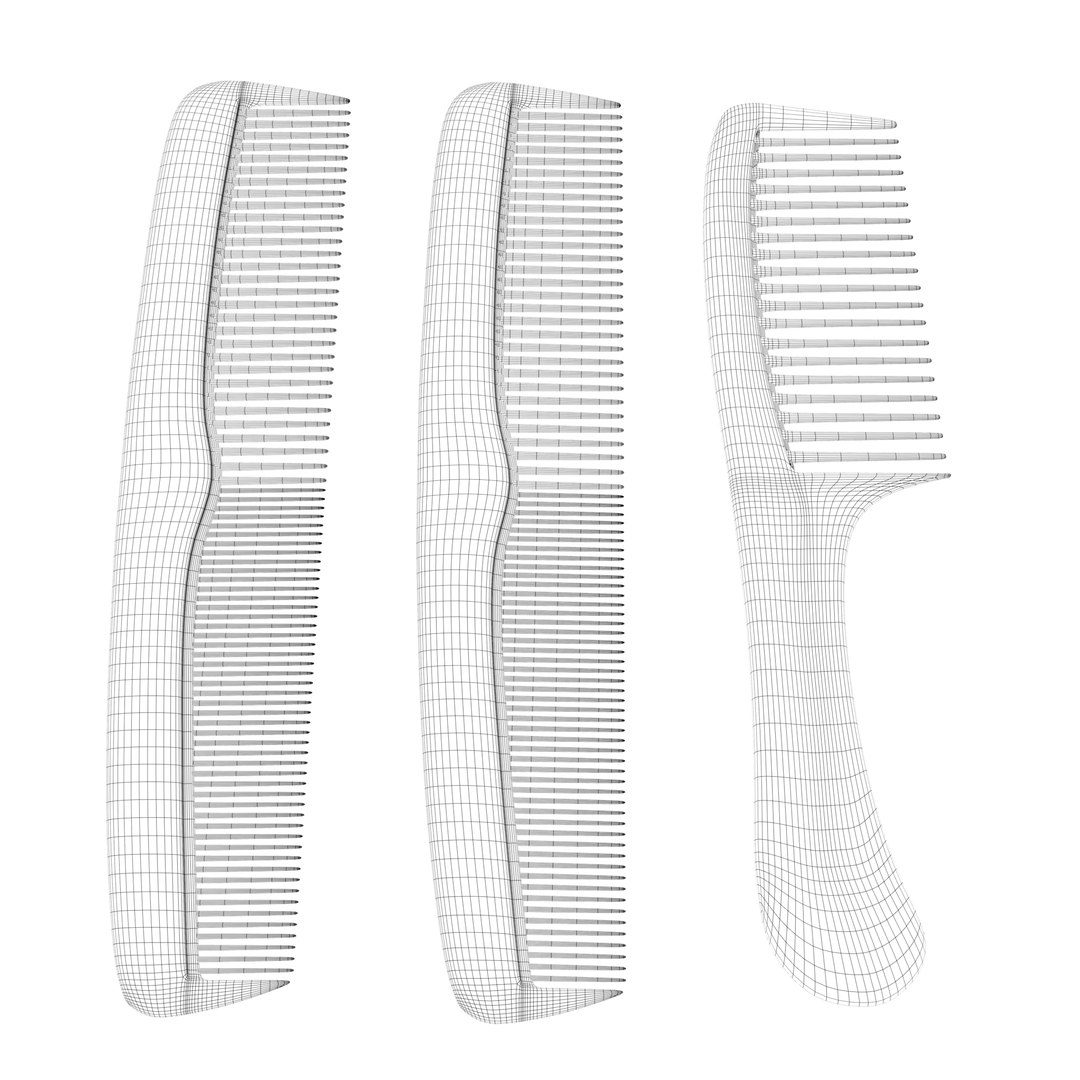 Different Types Of Combs With Different Colours 3D Model 3D ...