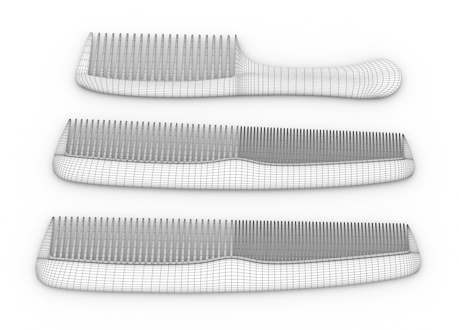 Different Types Of Combs With Different Colours 3D Model 3D ...