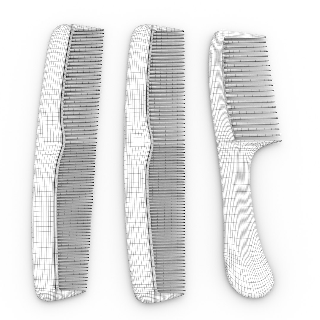 Different Types Of Combs With Different Colours 3D Model 3D ...