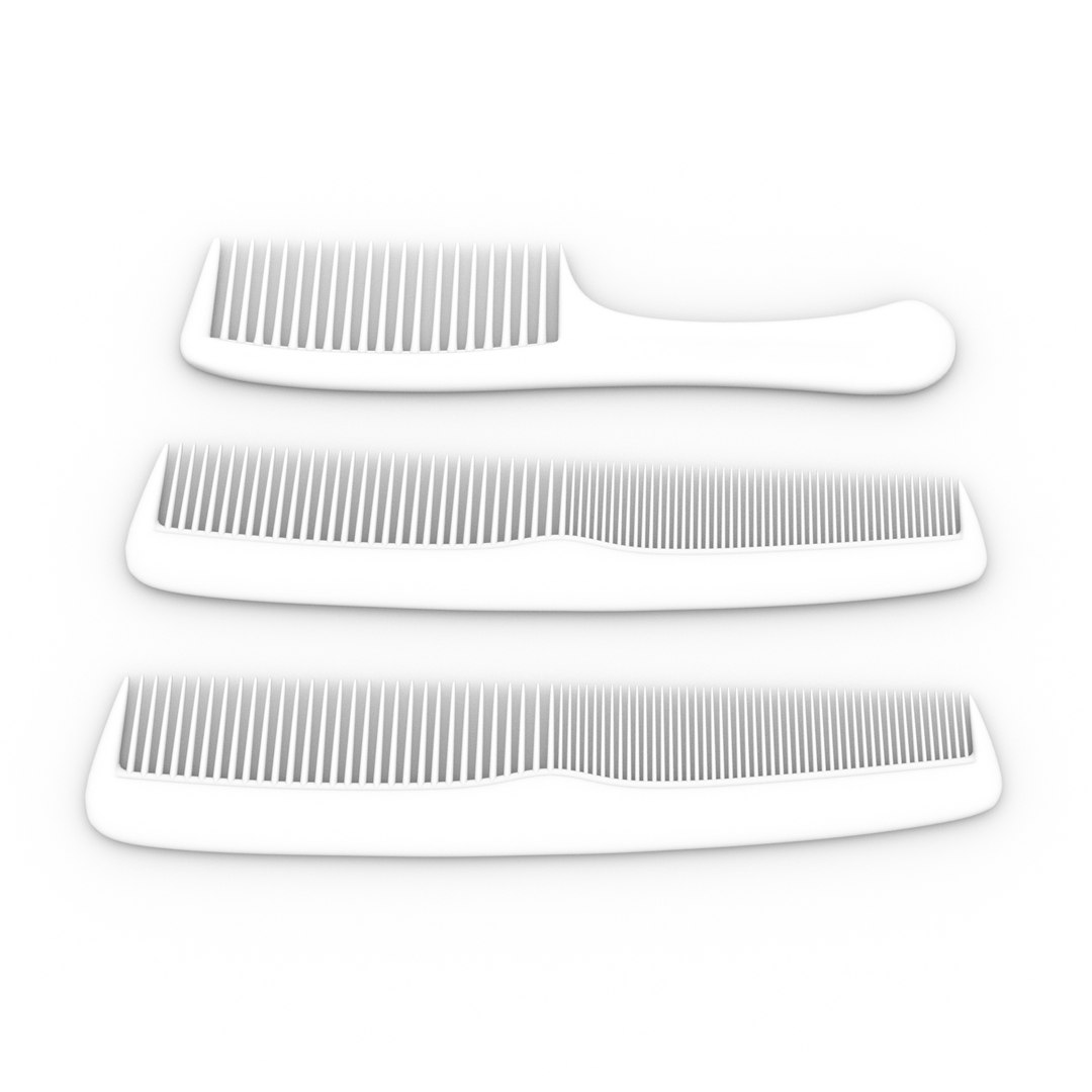 Different Types Of Combs With Different Colours 3D Model 3D ...