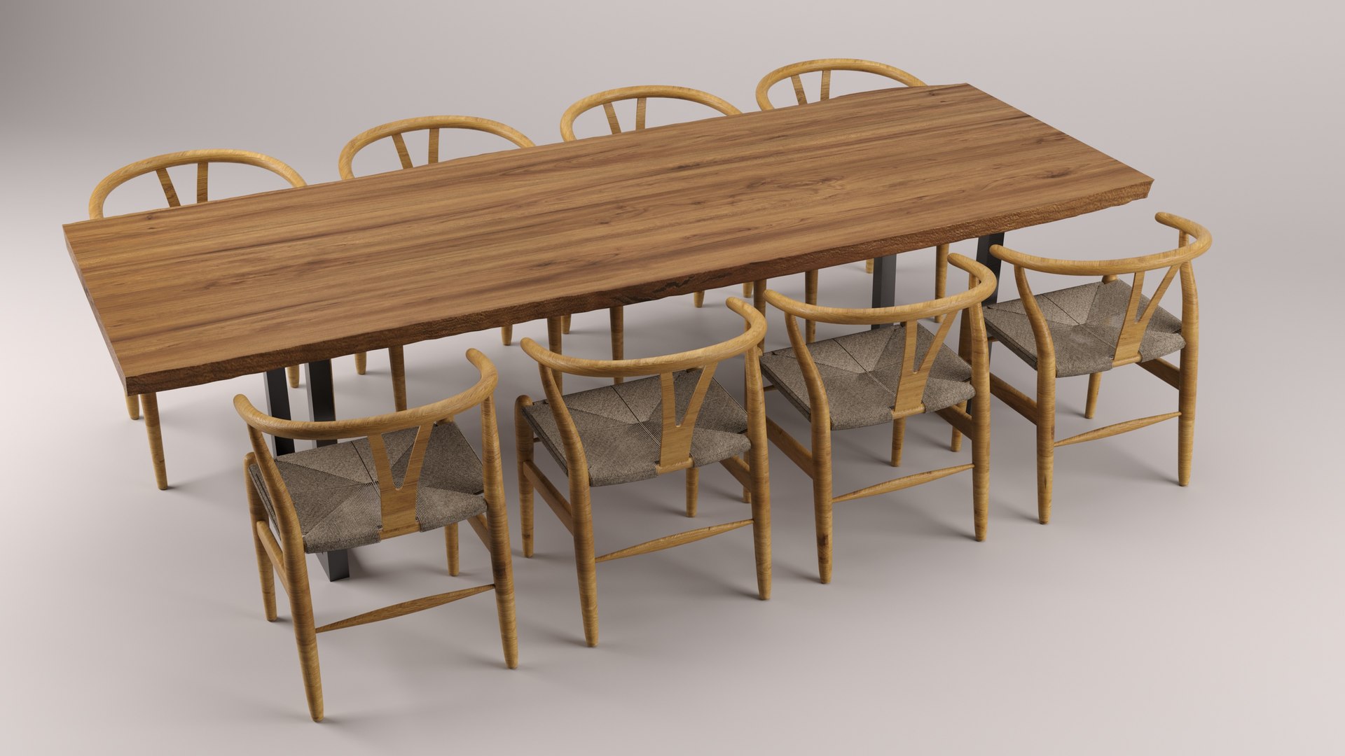 3D Wooden Organic Dining Table 3D Model - TurboSquid 1832402
