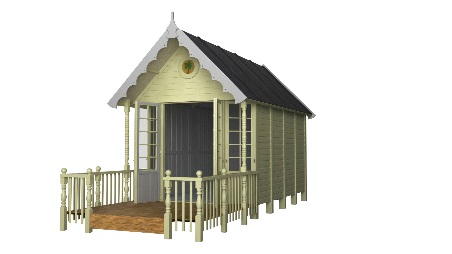 3D Model Small Beach Hut - TurboSquid 2354627