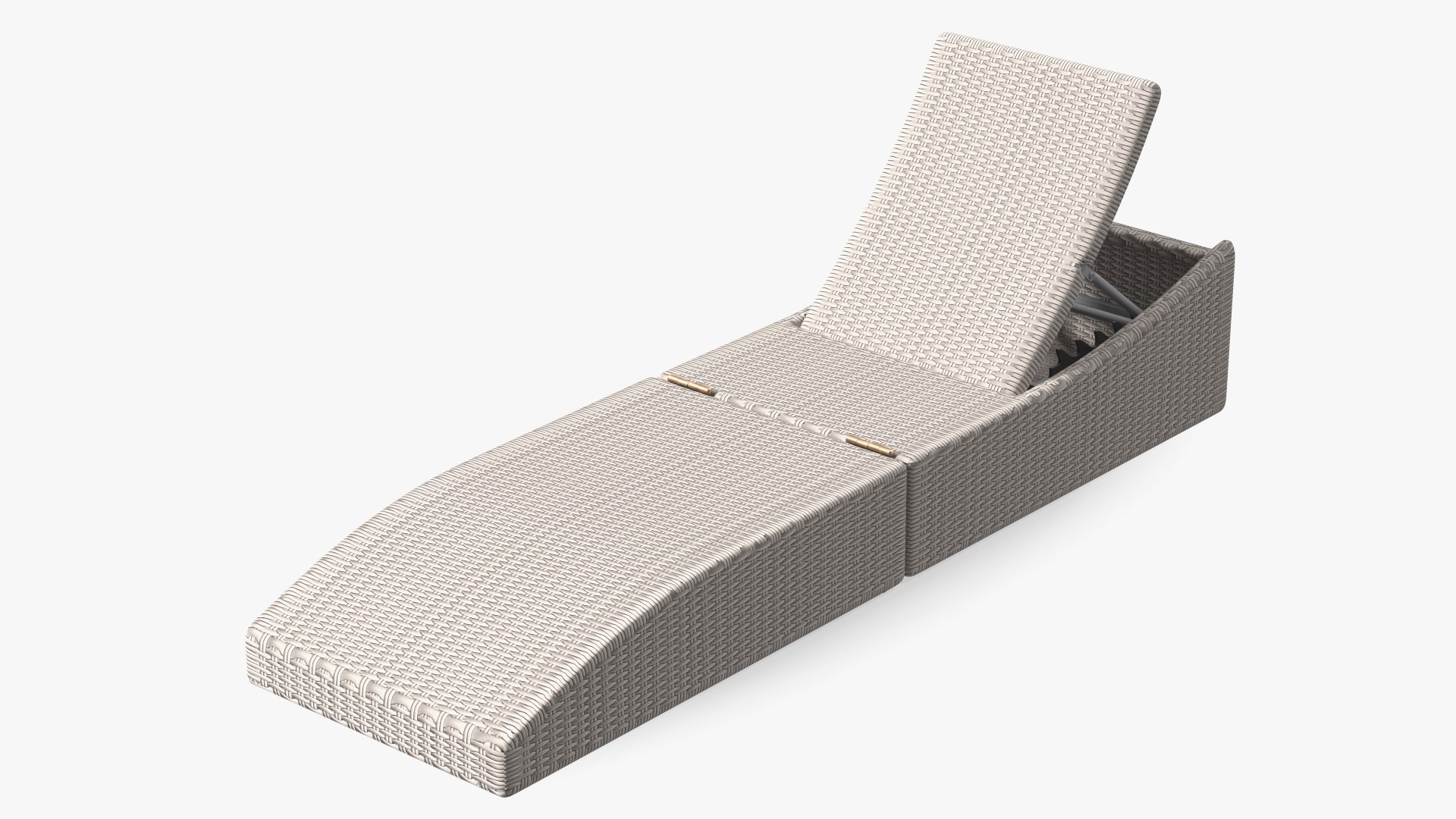 Folding Pool Lounge Chair Grey Beige Rigged 3D model - TurboSquid 2166870