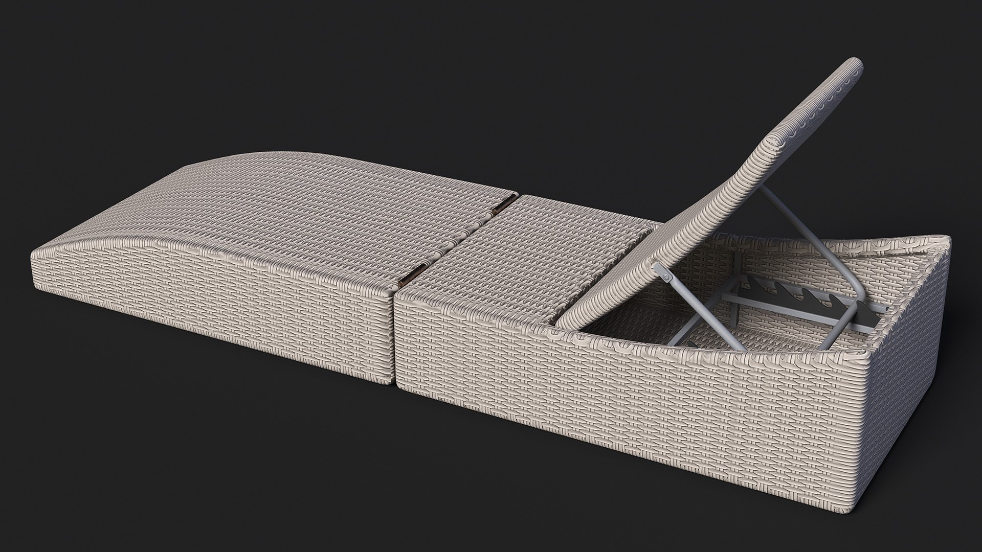 Folding Pool Lounge Chair Grey Beige Rigged 3D Model - TurboSquid 2166870