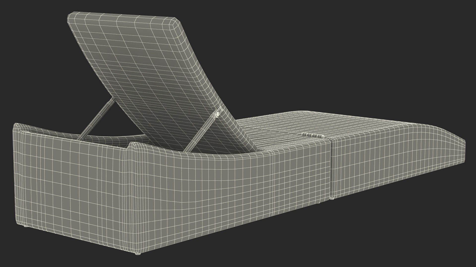 Folding Pool Lounge Chair Grey Beige Rigged 3D model - TurboSquid 2166870