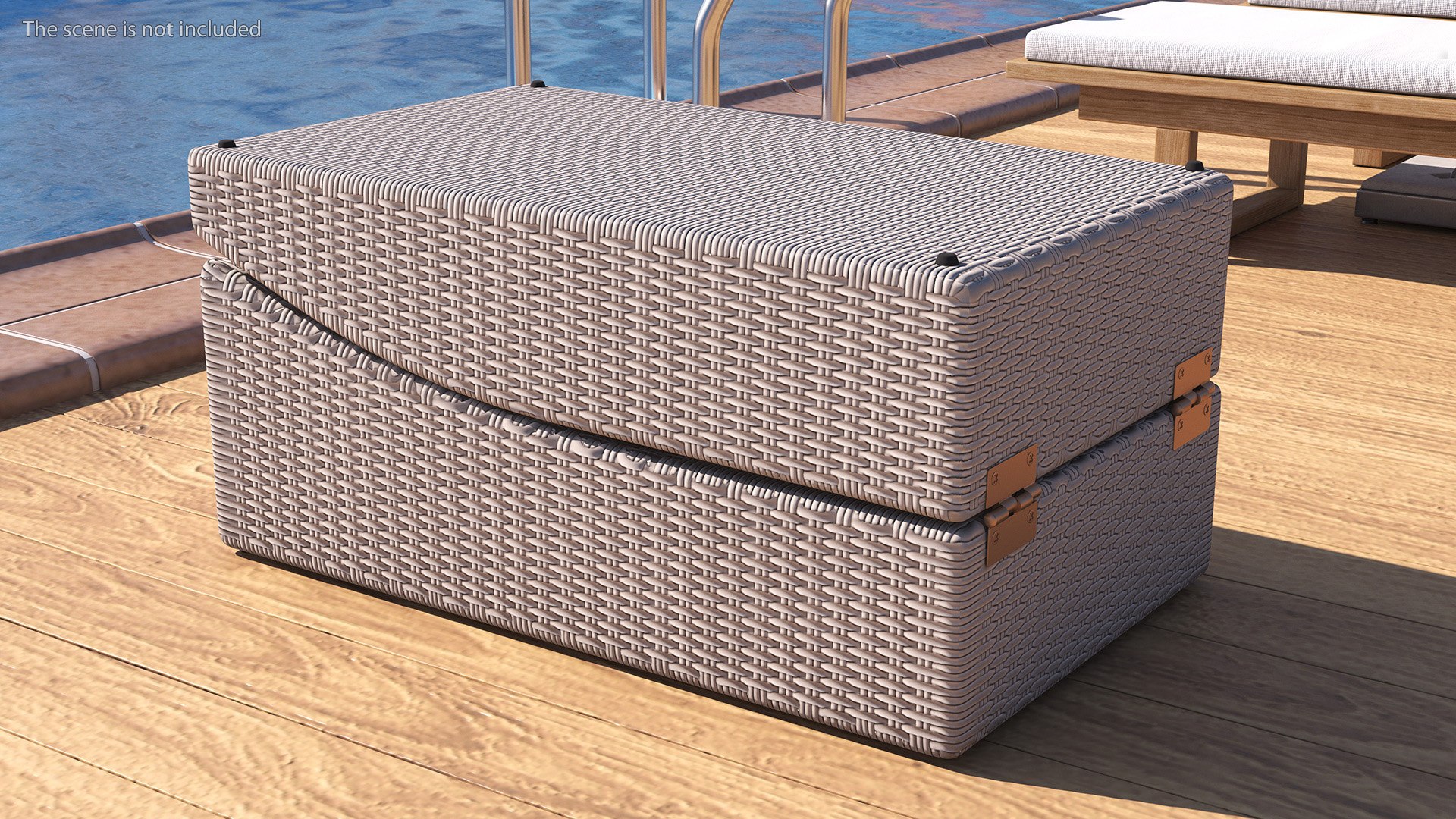 Folding Pool Lounge Chair Grey Beige Rigged 3D Model - TurboSquid 2166870