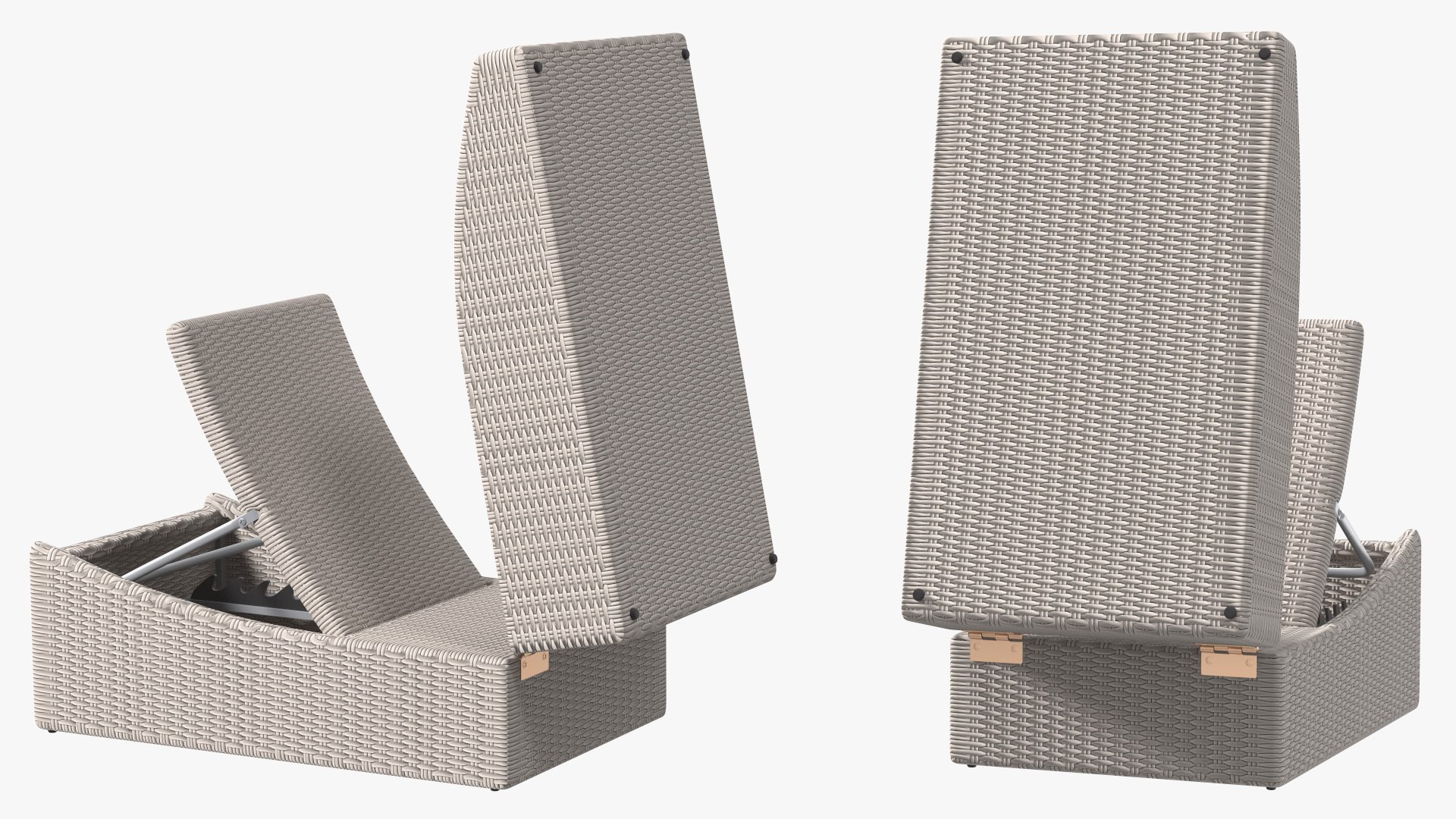 Folding Pool Lounge Chair Grey Beige Rigged 3D Model - TurboSquid 2166870