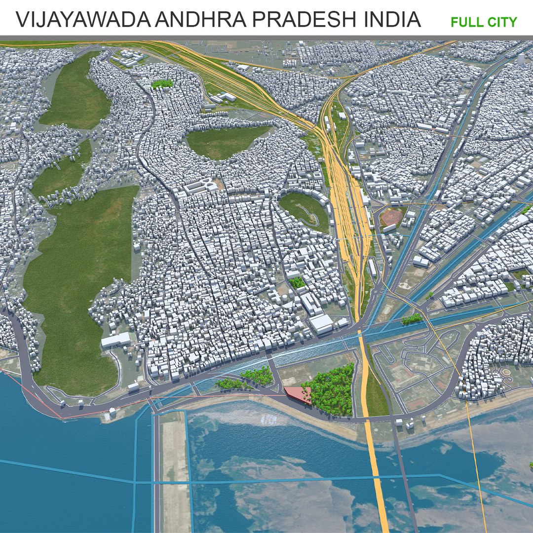 3D Model Vijayawada Andhra Pradesh India - TurboSquid 2154680