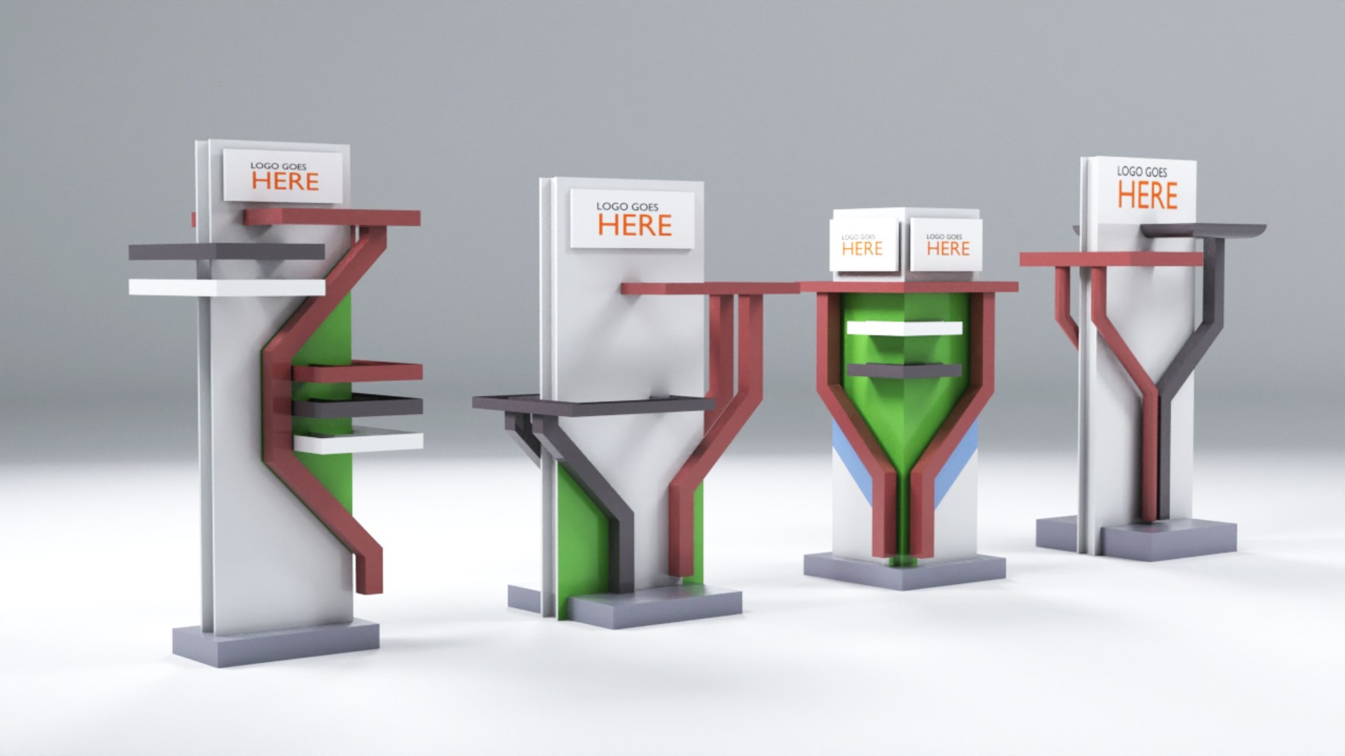 Expo Stand Pipes 3D Model - TurboSquid 1431432