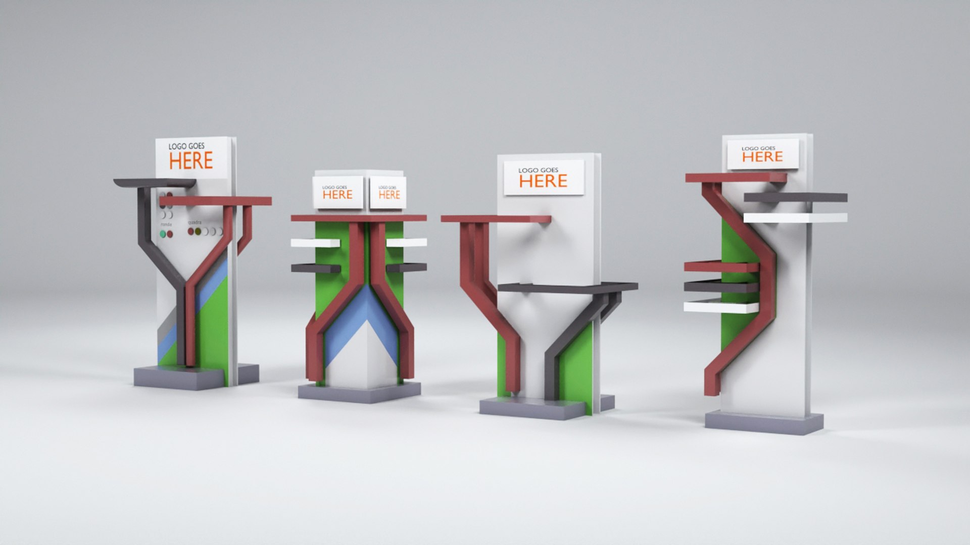 Expo Stand Pipes 3D Model - TurboSquid 1431432